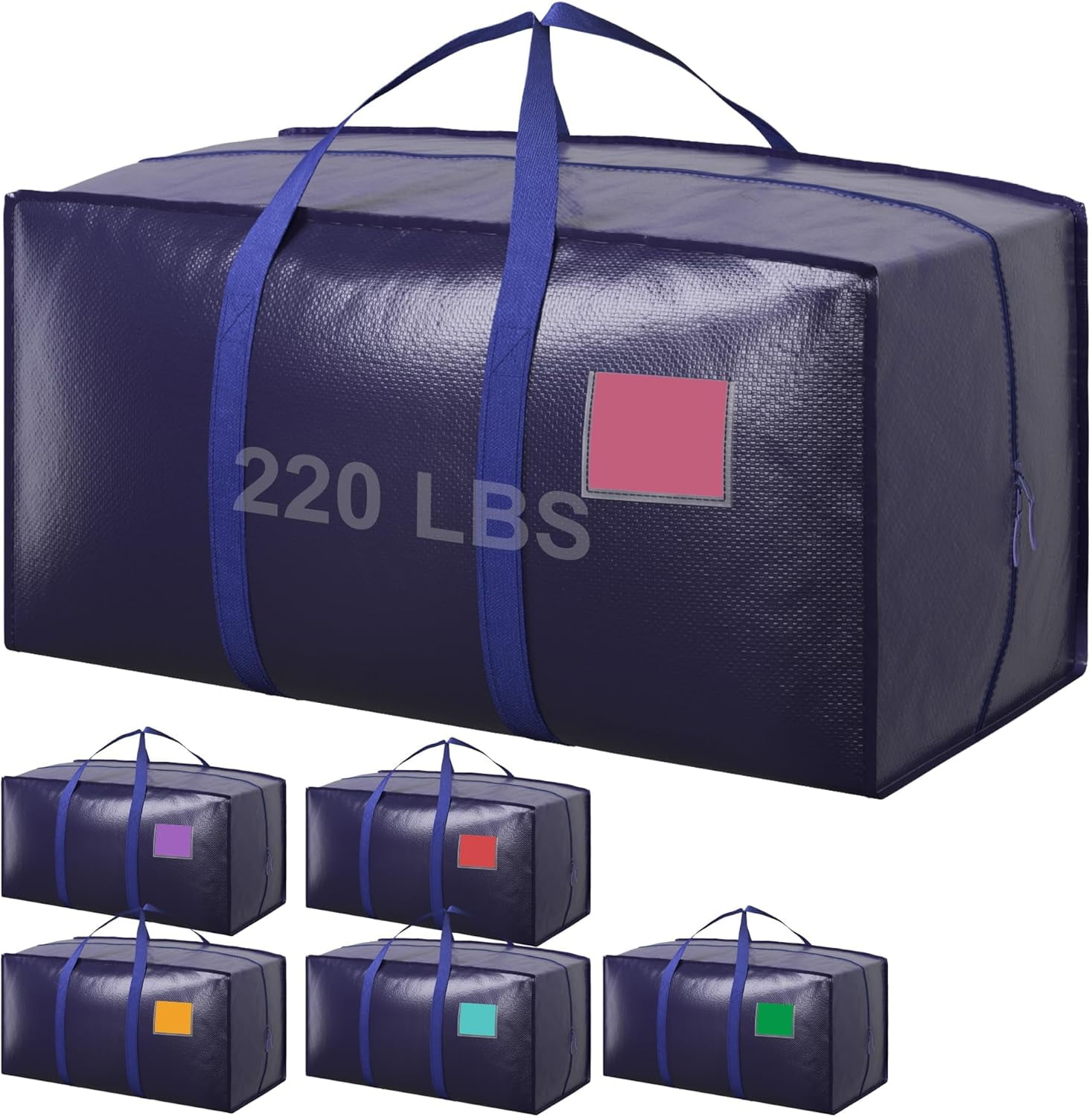 6 Pack Extra Heavy Duty Large Moving Bags with Reinforced Zipper & Wide ...