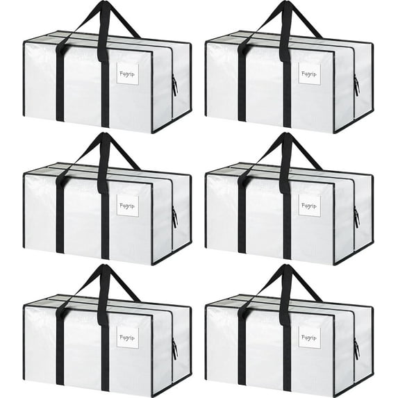 6 Pack Extra Heavy Duty Large Moving Bags with Strong Zipper ...