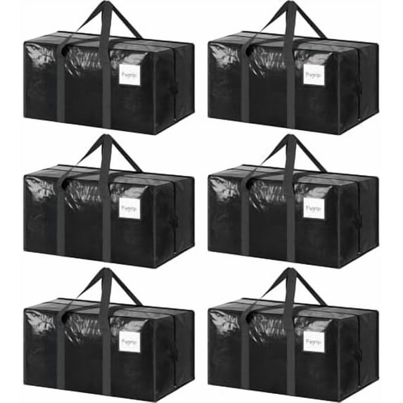 6 Pack Extra Heavy Duty Large Moving Bags with Strong Zipper ...