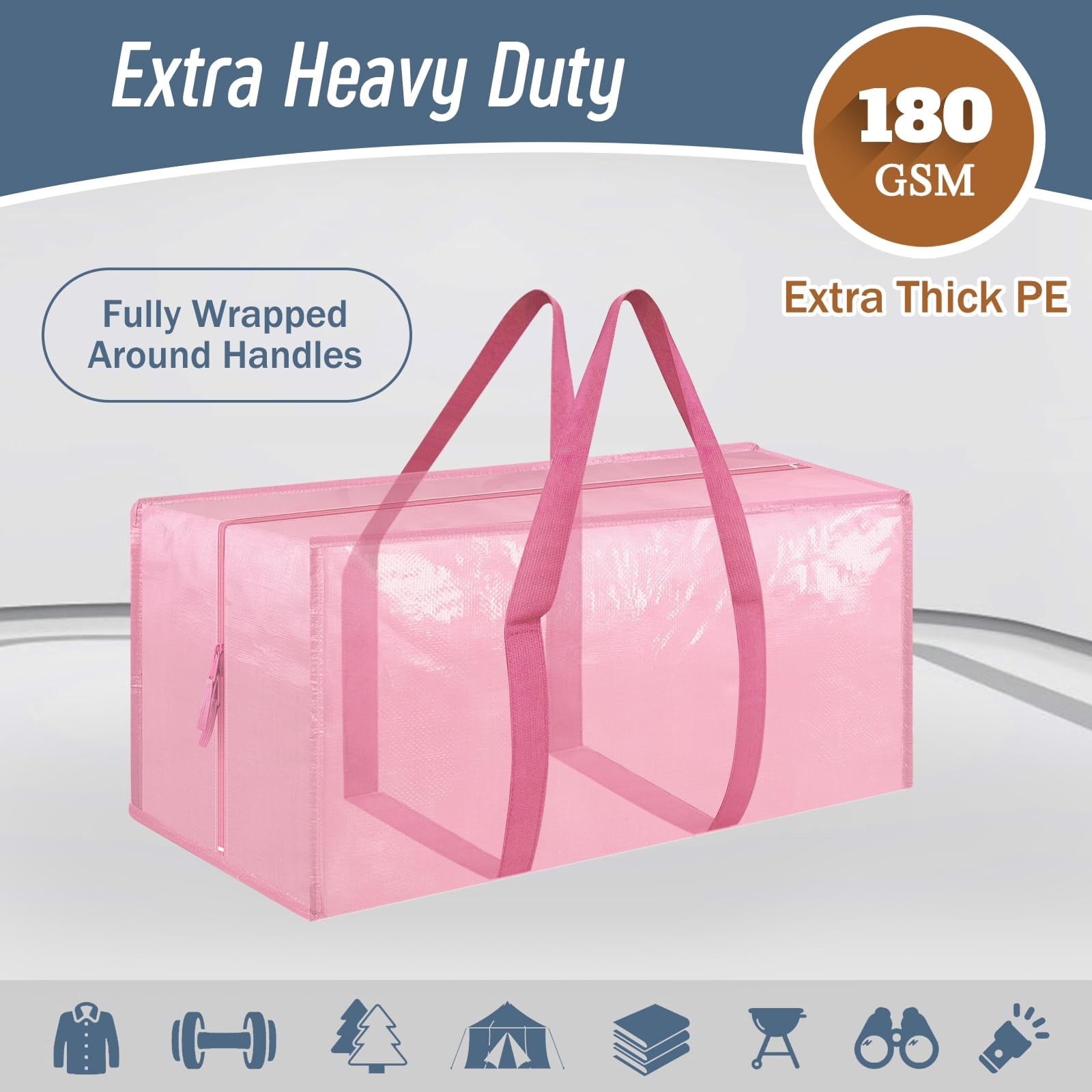 6 Pack Extra Heavy Duty Large Moving Bags With Strong Zipper &fortable ...