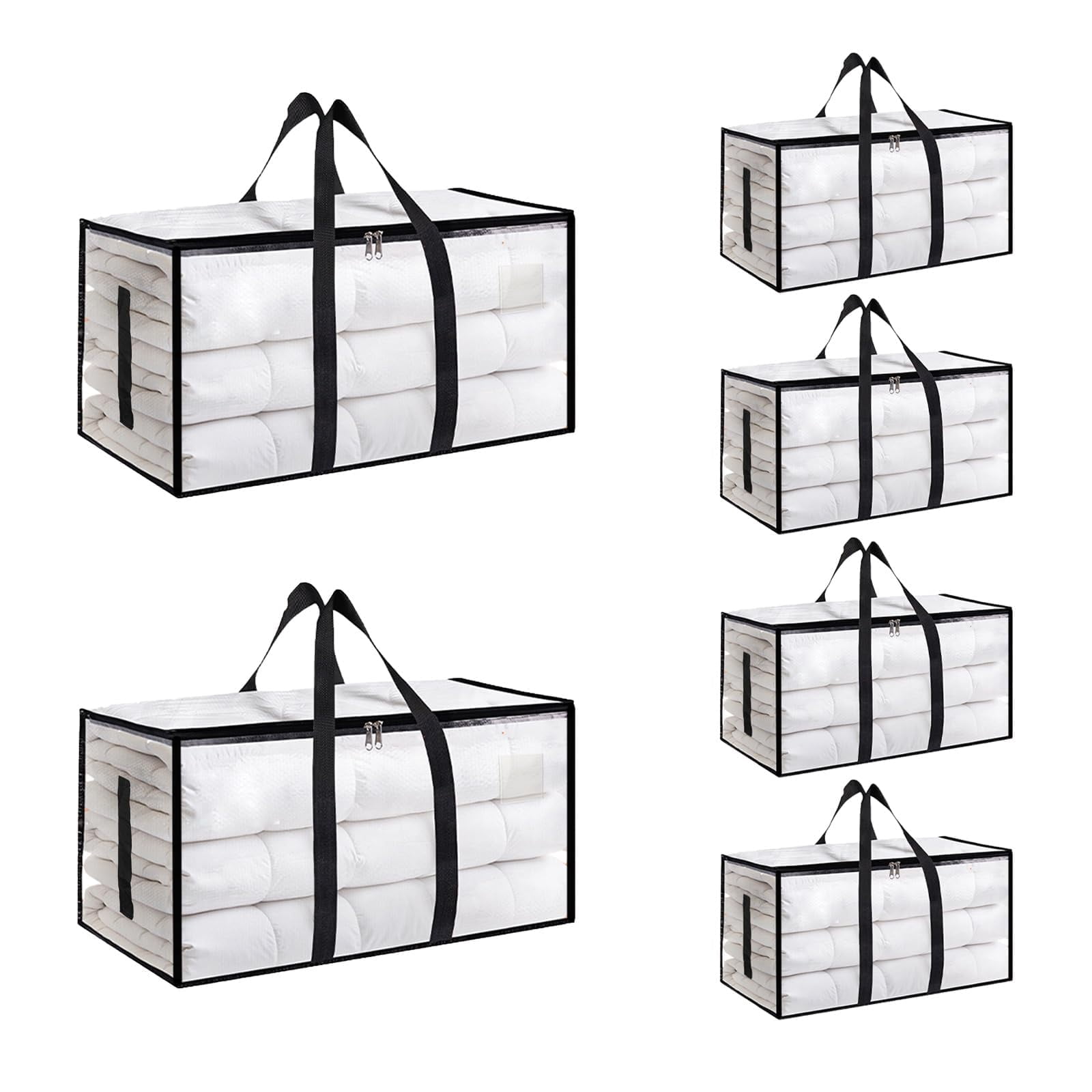 6 Pack-Extra Large Heavy Duty Moving Bags - Waterproof Storage Totes ...
