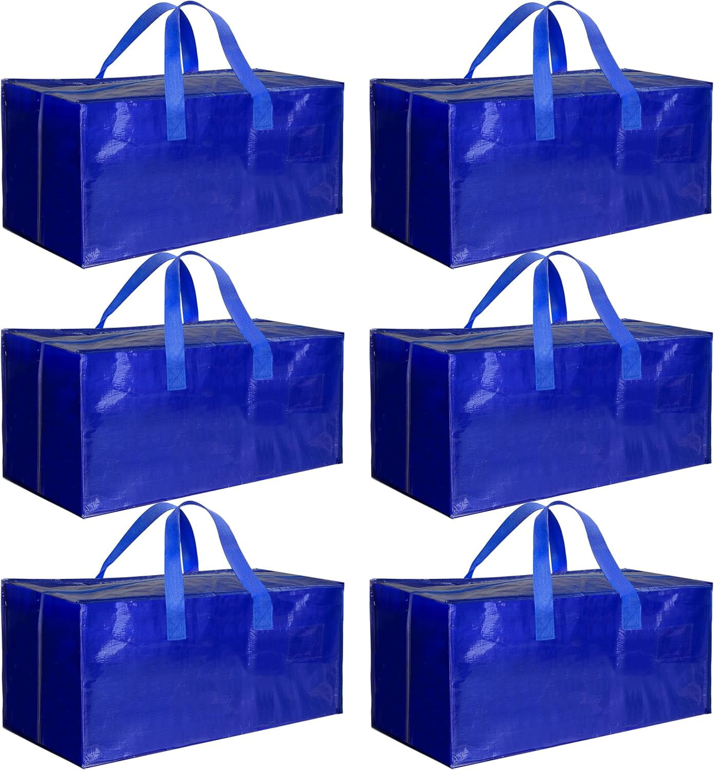 6 Pack Extra Large Moving Bags with Zippers & Carrying Handles, Heavy ...