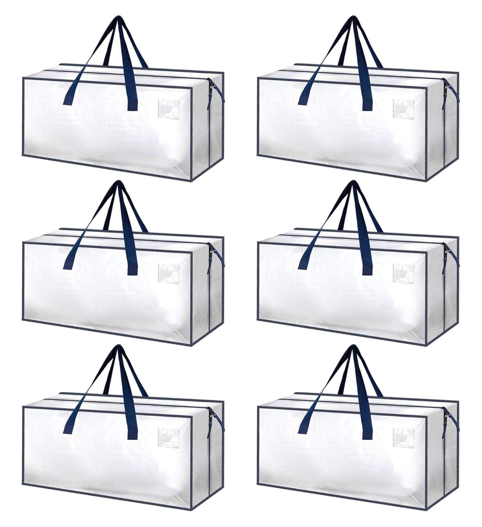 6 Pack Extra Large Moving Bags with Zippers & Carrying Handles, Heavy ...