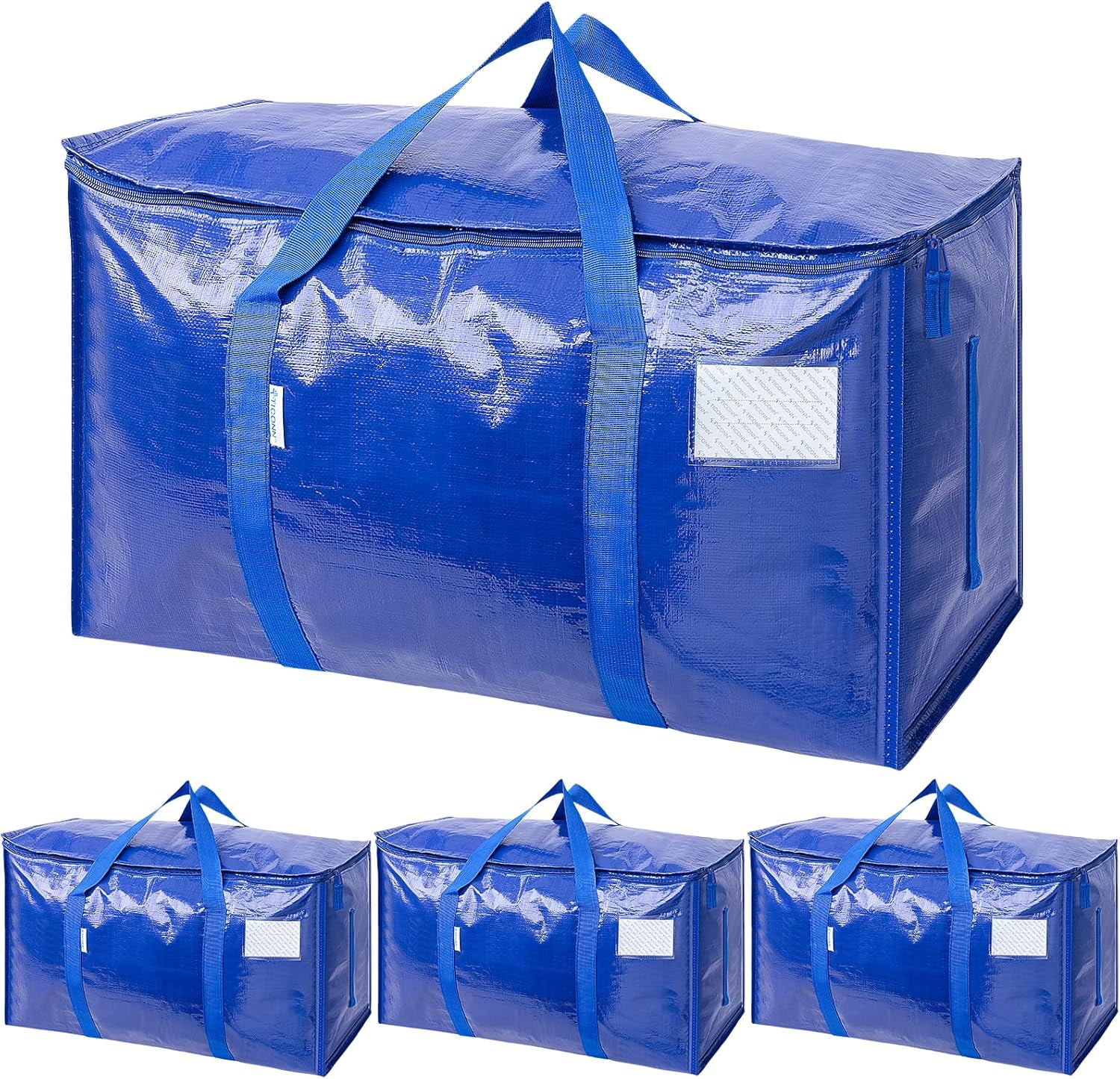 6 Pack Extra Large Moving Bags with Zippers & Carrying Handles, Heavy ...