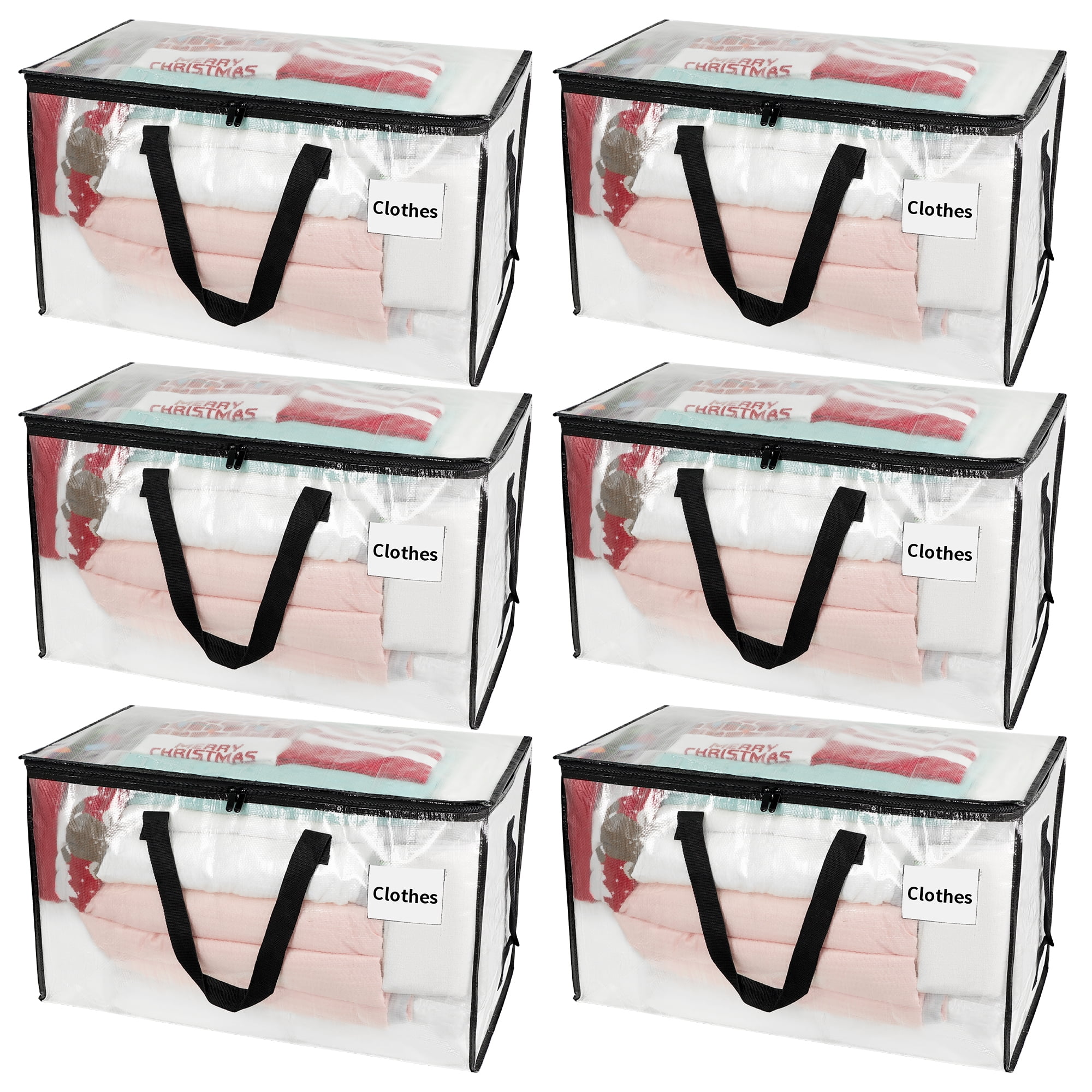6 Pack Extra Large Moving Bags with Zippers Carrying Handles Heavy-Duty ...