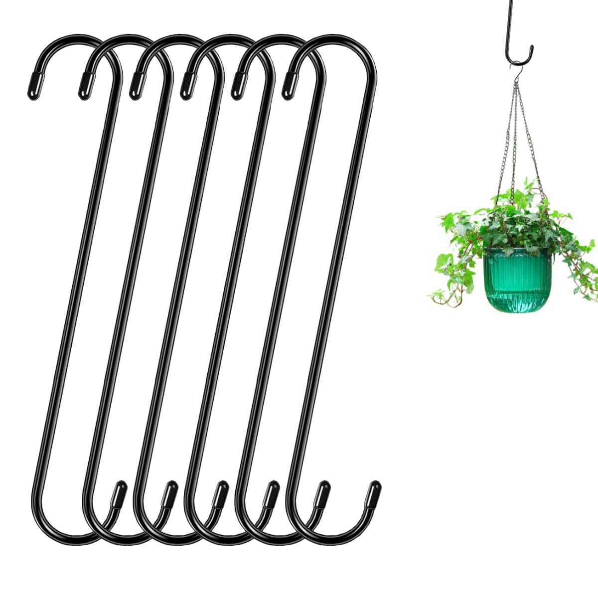 6 Pack Extra Large S Hooks for Hanging Plants, Rust-Proof Heavy Duty ...