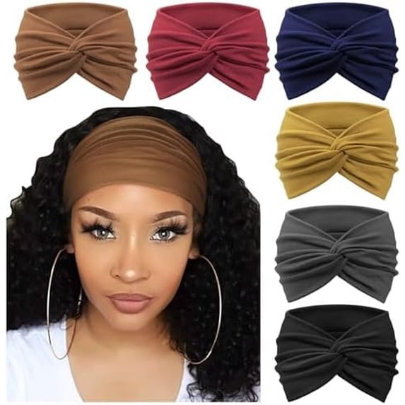 6 Pack Extra Wide Headbands for Women Large Turban Headband Boho Wrap ...