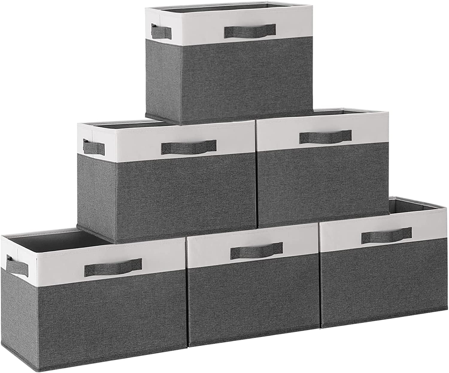 6 Pack Fabric Storage Bins, 15x11x9.6 inch Closet Storage Bins for ...