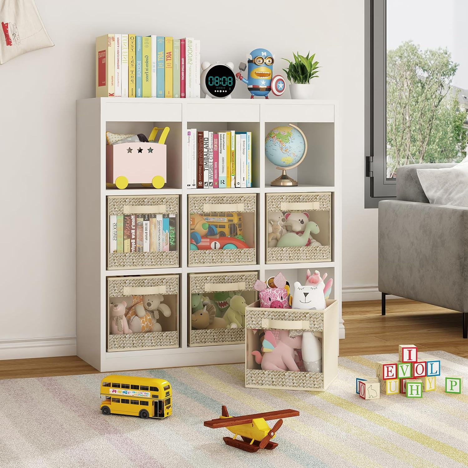 6 Pack Fabric Storage Cubes with Harvest Window, Foldable 13x13 Inch ...