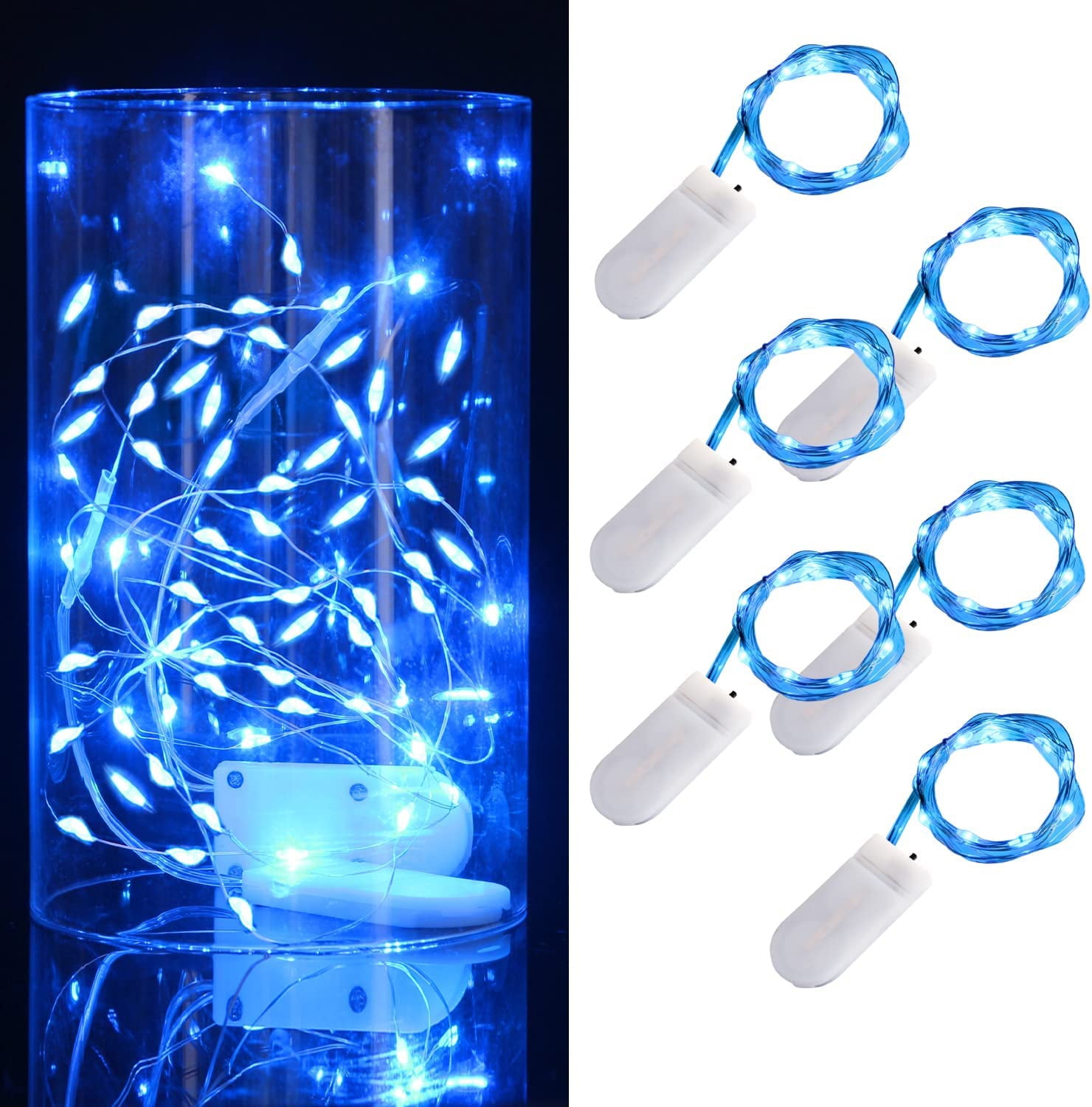 6 Pack Fairy Lights Battery Operated Firefly Lights LED Starry String ...