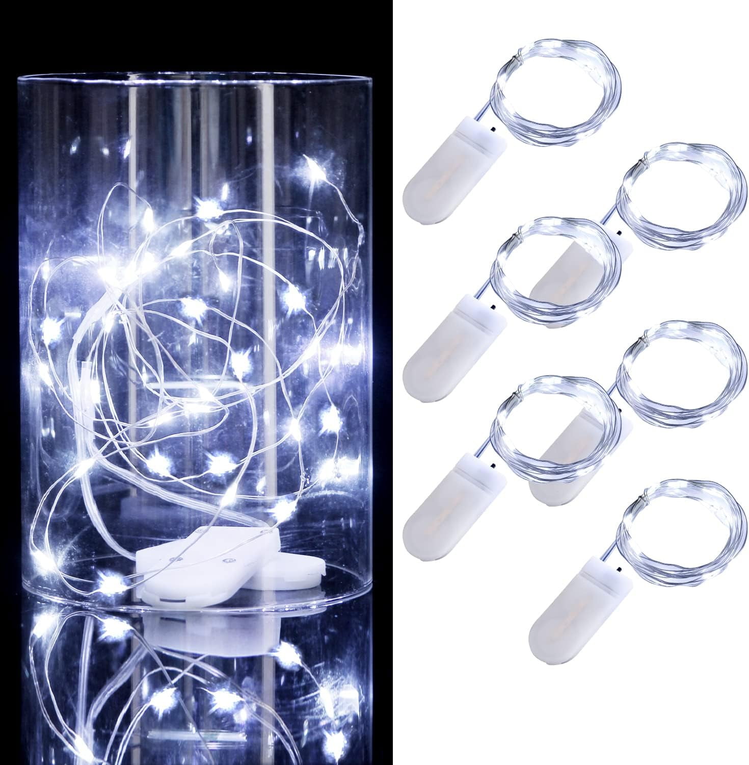 6 Pack Fairy Lights Battery Operated Firefly Lights LED Starry String ...