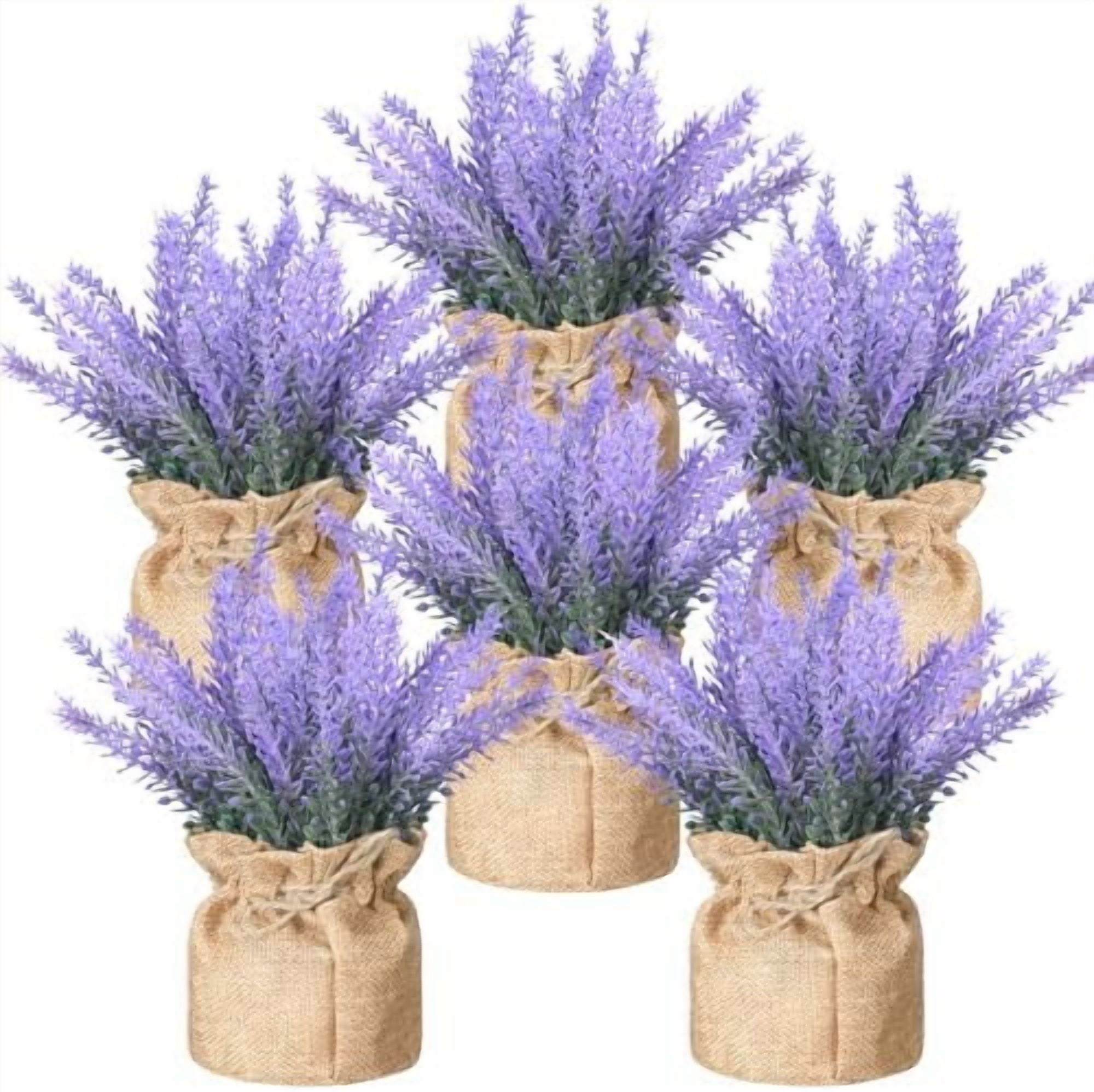 6 Pack Fake Lavender Plant Small Artificial Lavender Flowers Decor ...