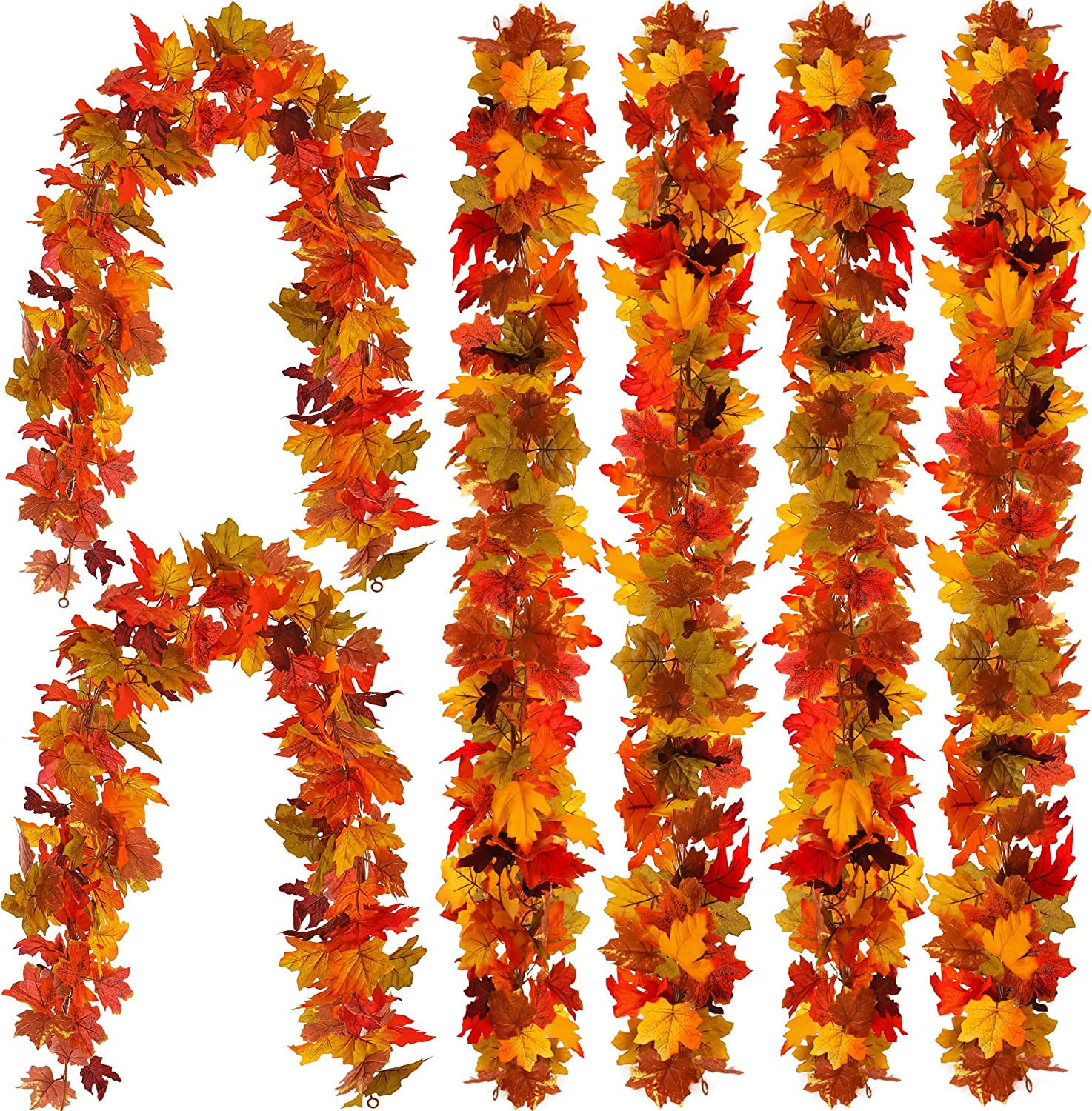 6 Pack Fall Decorations For Home Simulated Maple Leaf Autumn Vines Fall ...