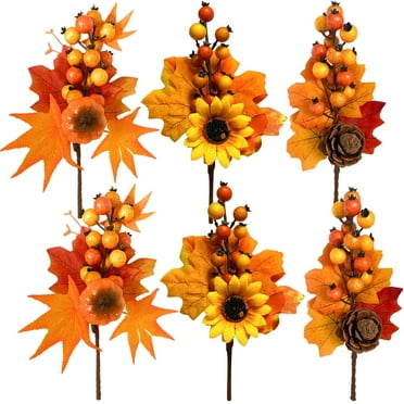 6pcs Pinecone Picks Dried Flowers Natural Pine Cones Nuts For Christmas ...