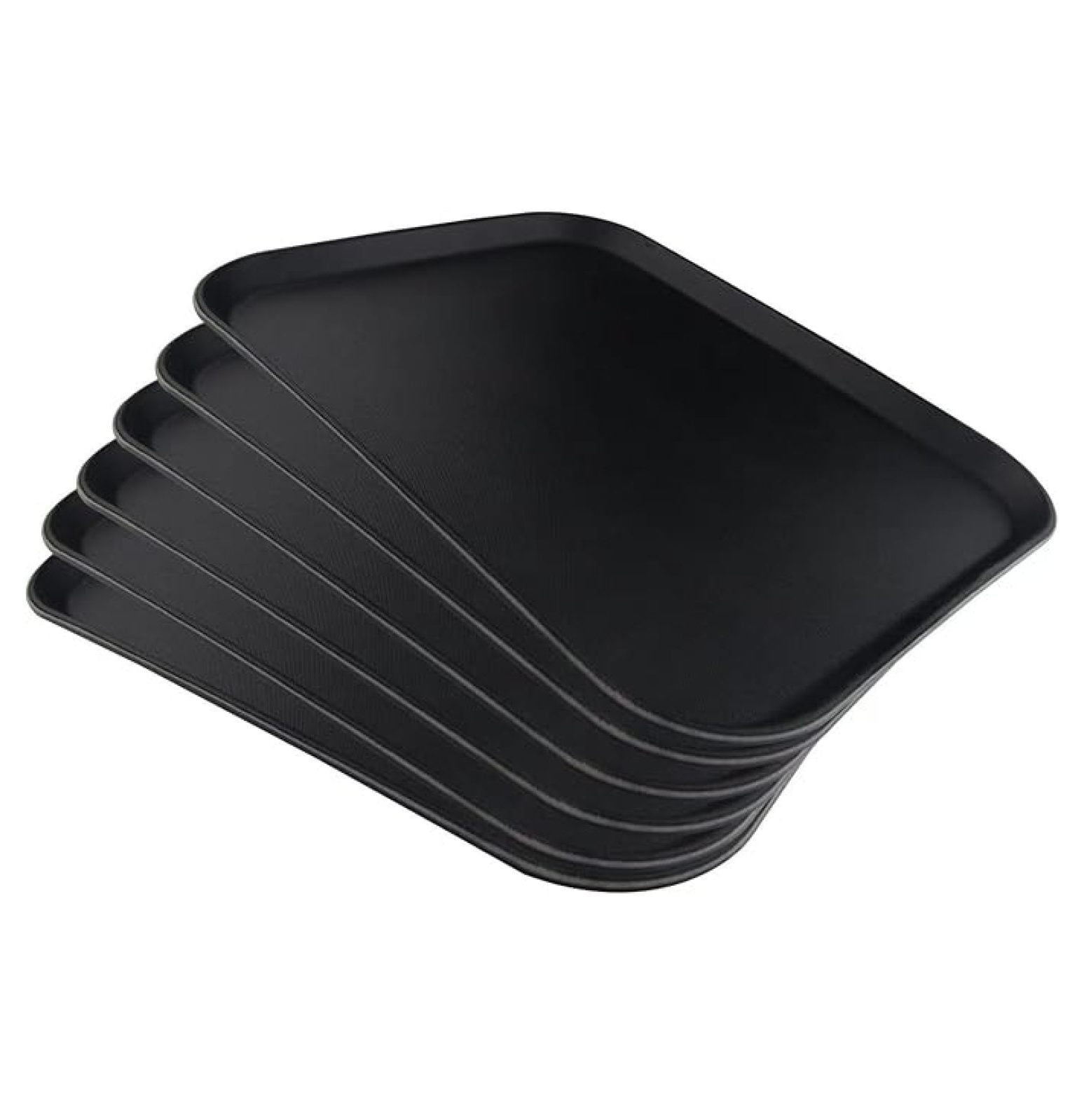 6 Pack Fast Food Tray 16.3x12inch Restaurant Serving Tray, Non-Slip ...