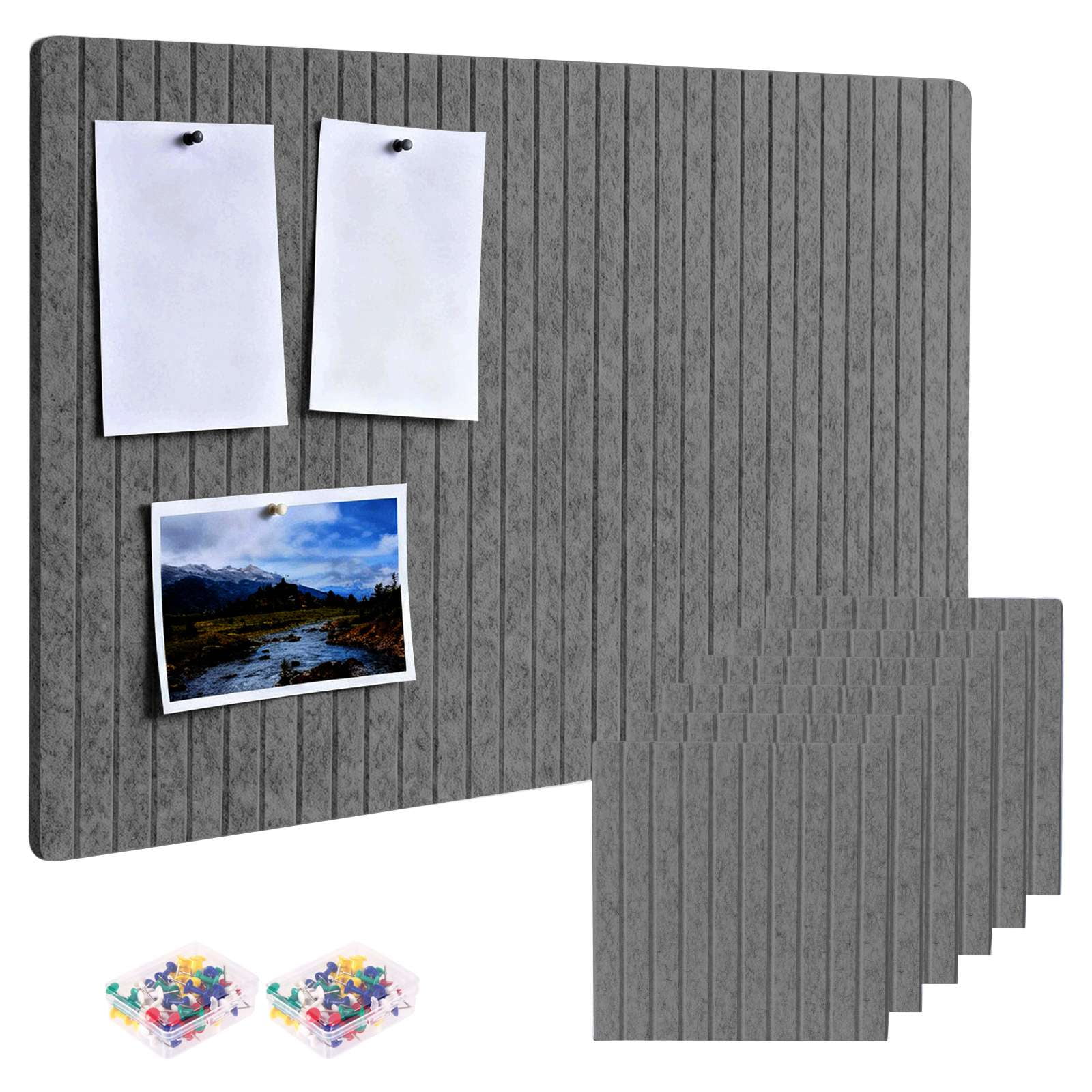 6 Pack Felt Bulletin Board, 11.8" x 11.8" Cork Board with Safe ...