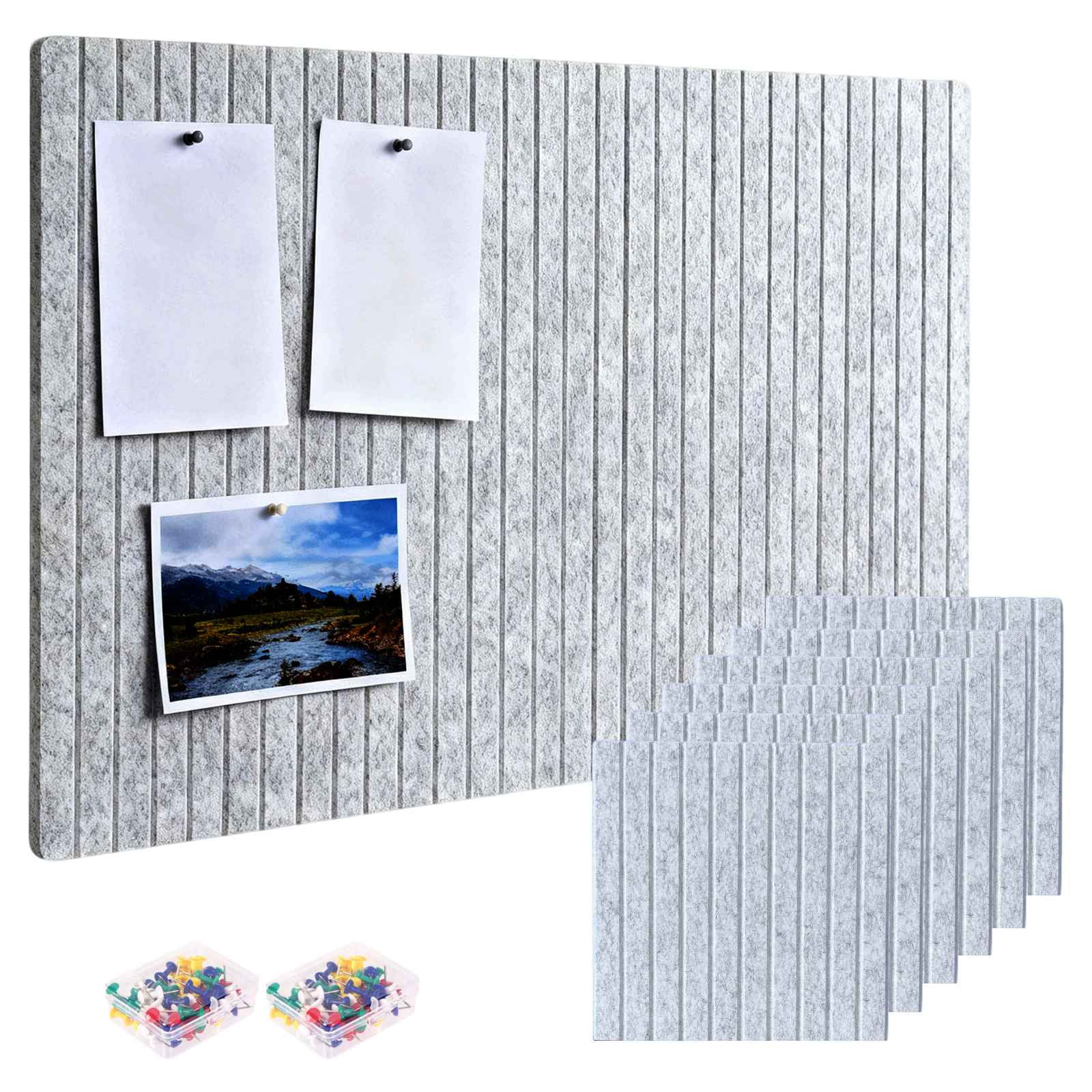 6 Pack Felt Bulletin Board, 11.8" x 11.8" Cork Board with Safe ...