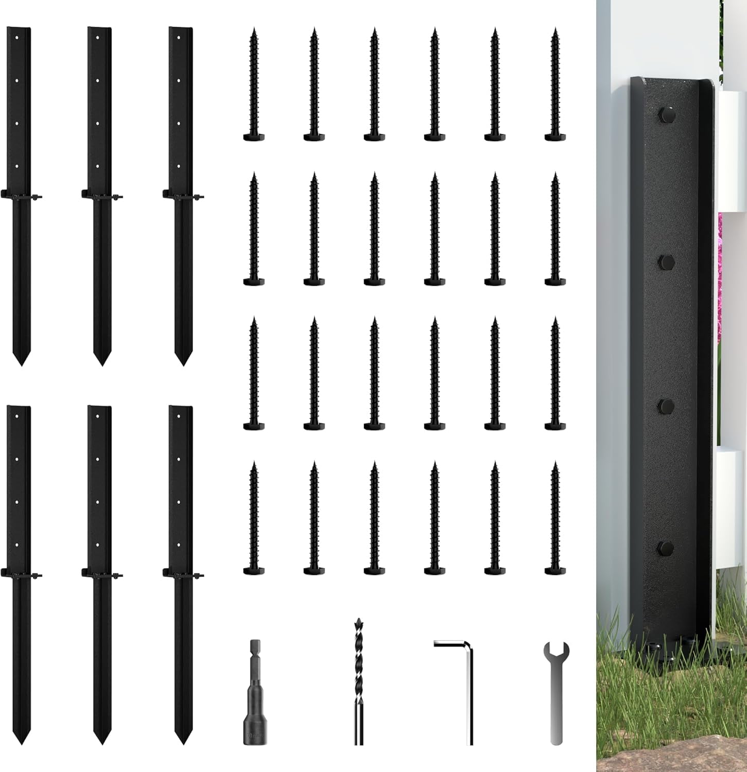 6 Pack Fence Post Anchor Repair Kit - the Ultimate Fence Repair ...