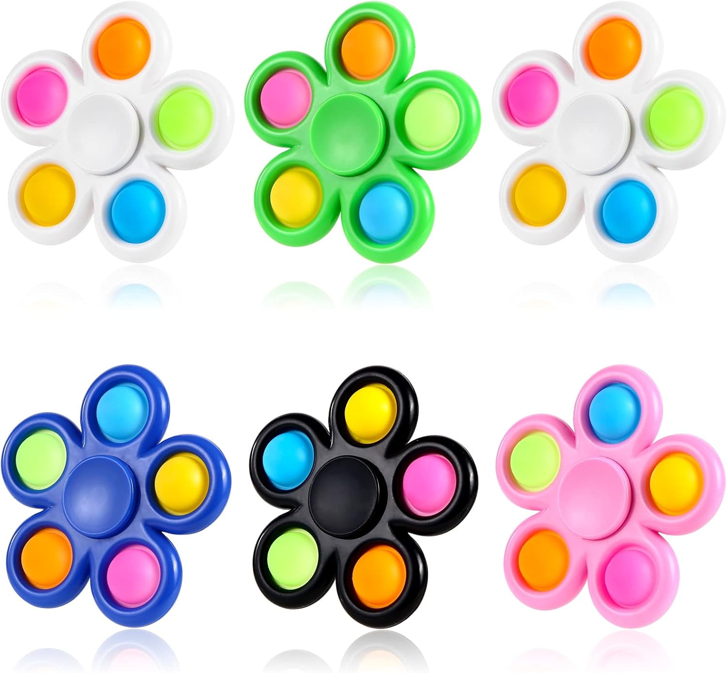 6 Pack Fidget Spinners Toys for Kids, Fidget Toys Bulk Hand Spinner for ...