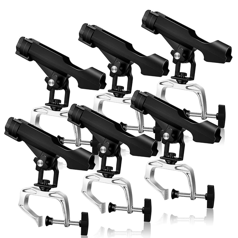 6 Pack Fishing Boat Rod Holder 360 Degree Adjustable Fishing Rod Stand ...