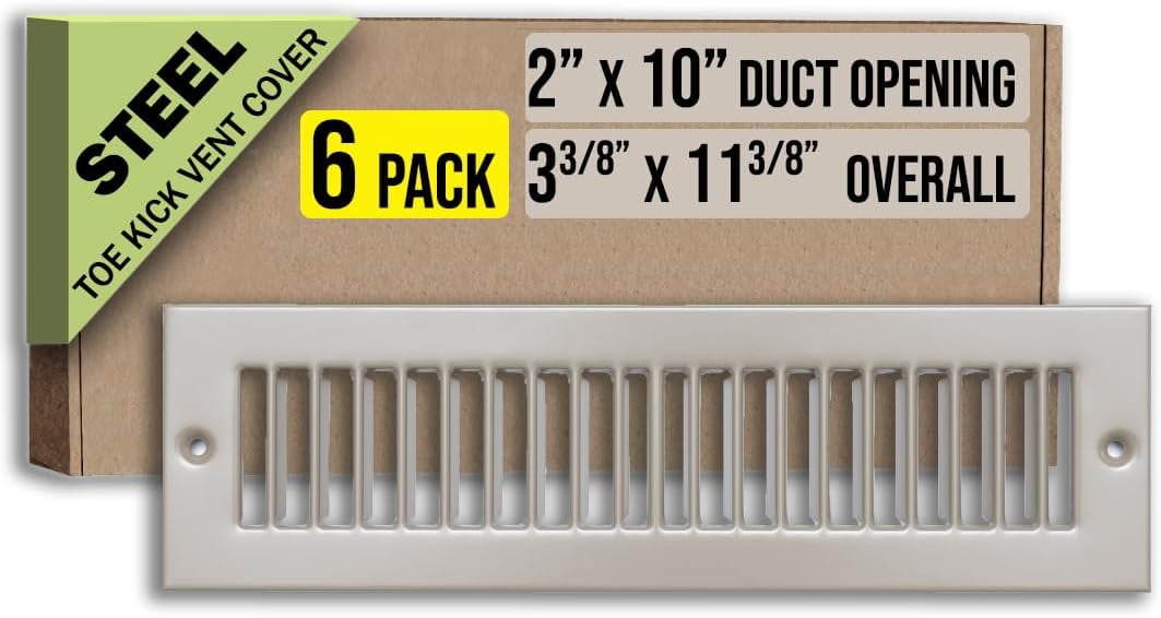 [6 Pack] Fits 2x10 Duct Opening | Toe Kick Vent Cover by PAWTY ...