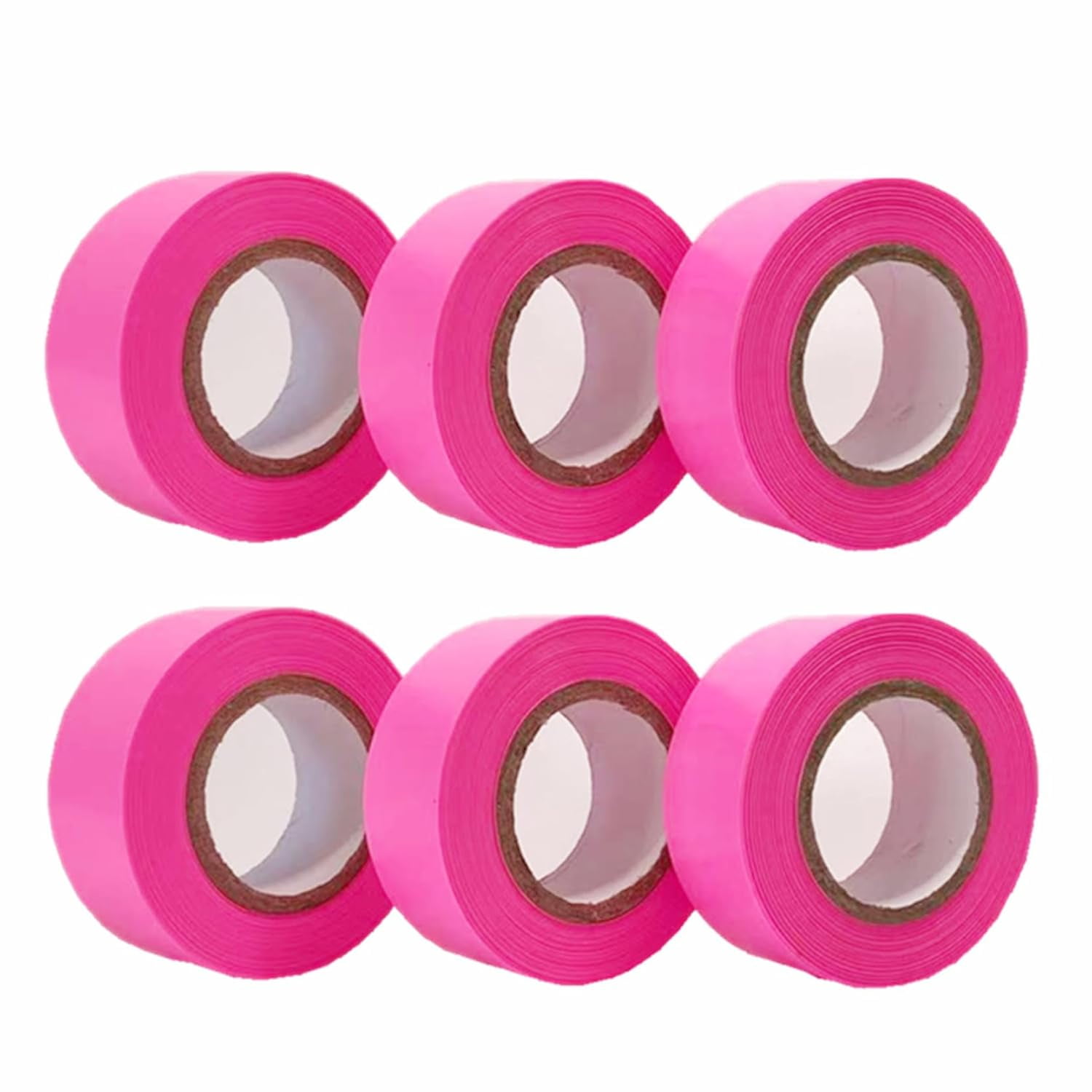 6 Pack Flagging Tape Assorted Colors, Non-Adhesive Plastic Ribbon Neon ...