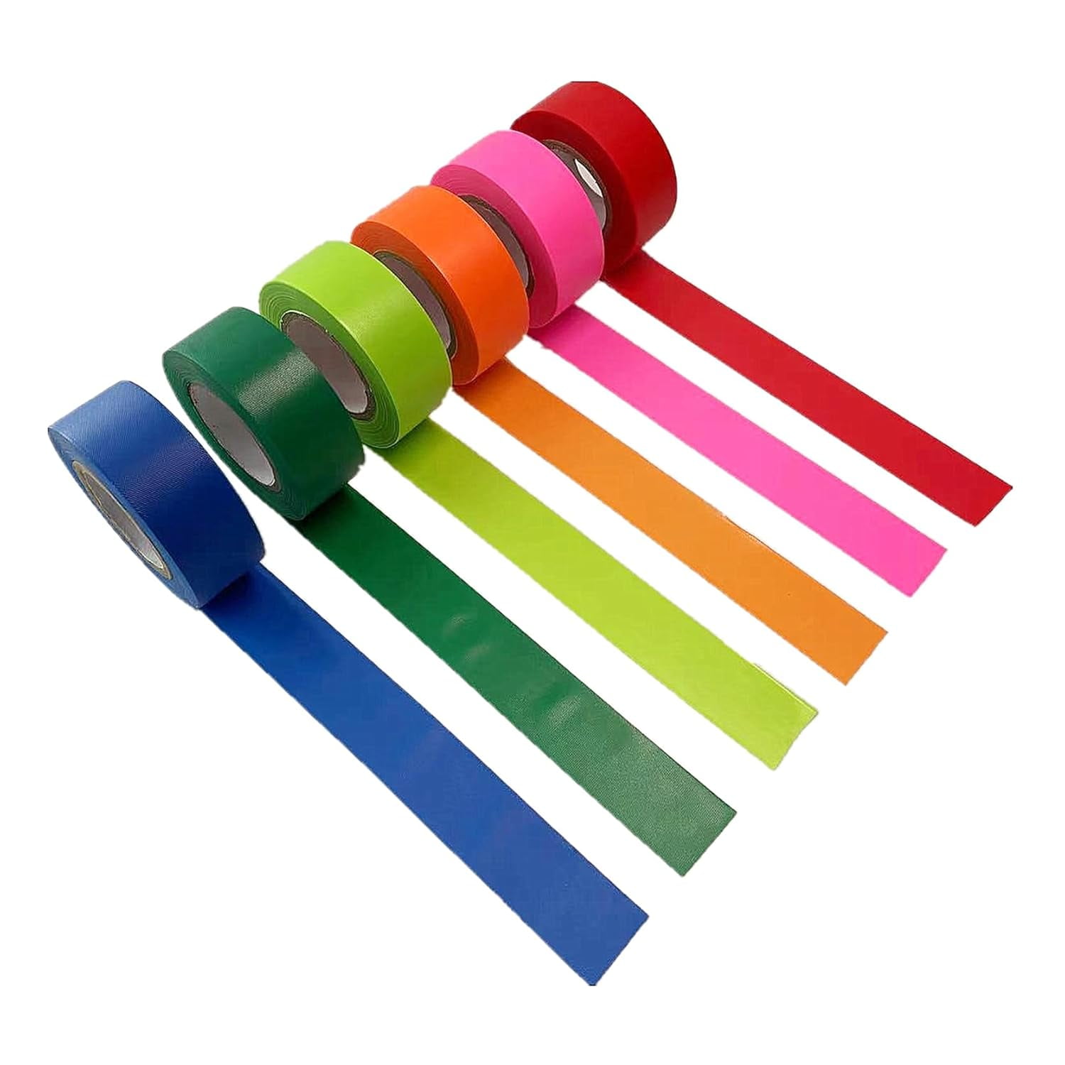 6 Pack Flagging Tape Assorted Colors, Non-Adhesive Plastic Ribbon Neon ...