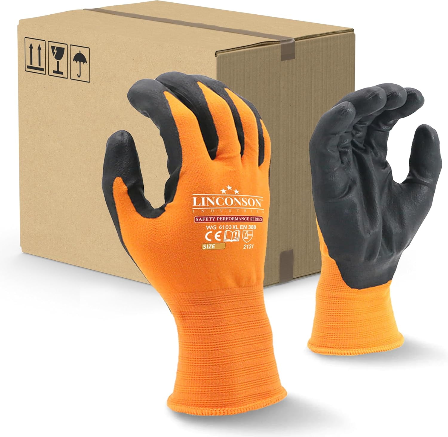 6 Pack Flexible Spandex Knit With Nitrile Micro-Foam Palm Construction ...
