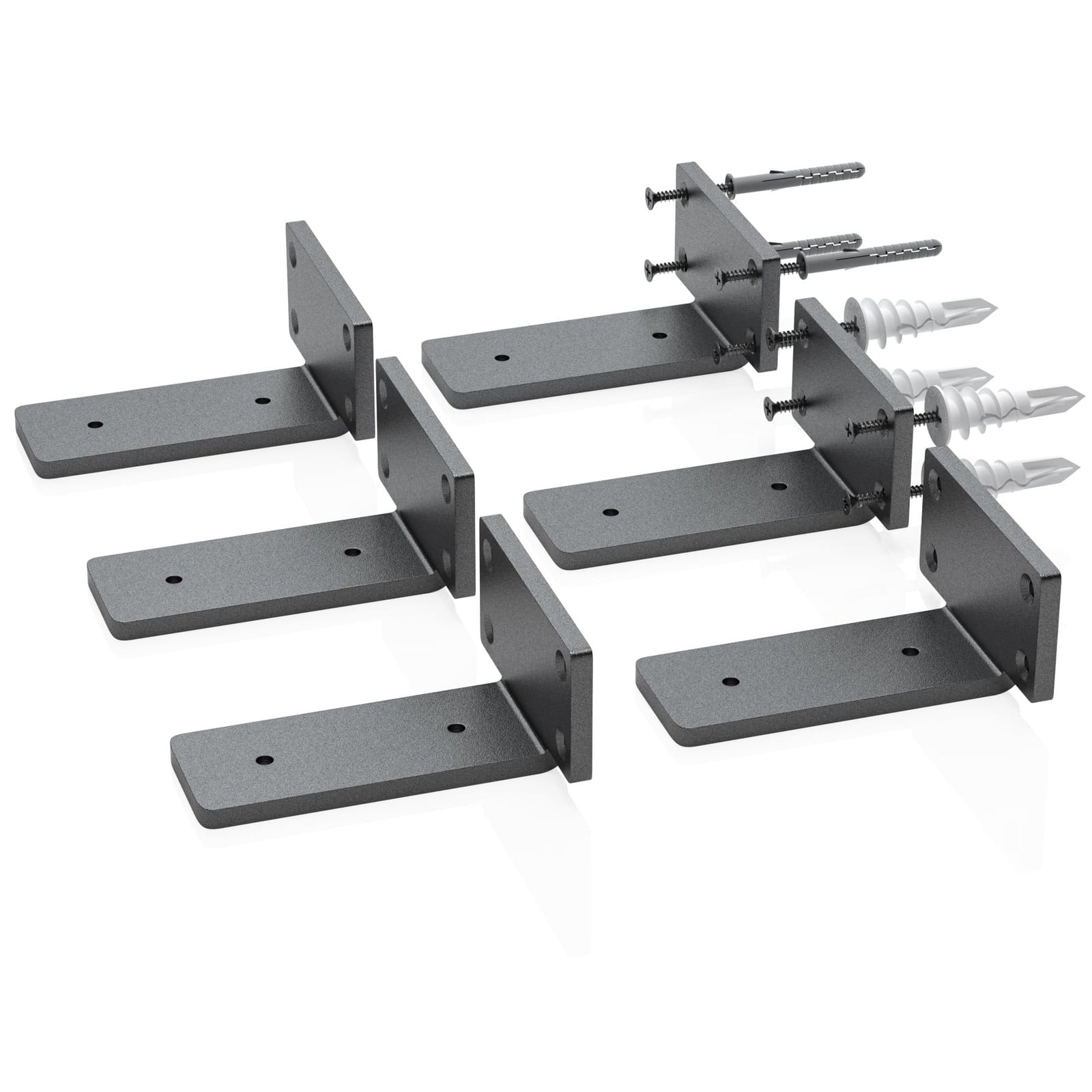 6 Pack Floating Shelf Bracket 4 Inch, Heavy Duty Hidden L Brackets, DIY ...