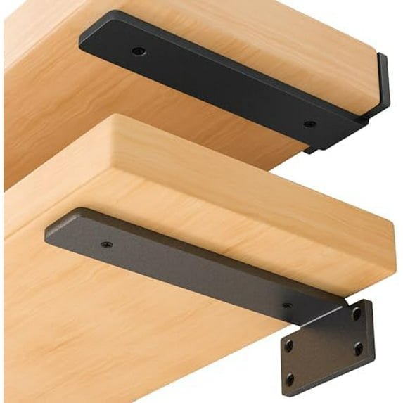 6 Pack Floating Shelf Bracket 6 Inch, Heavy Duty Hidden L Brackets, DIY ...