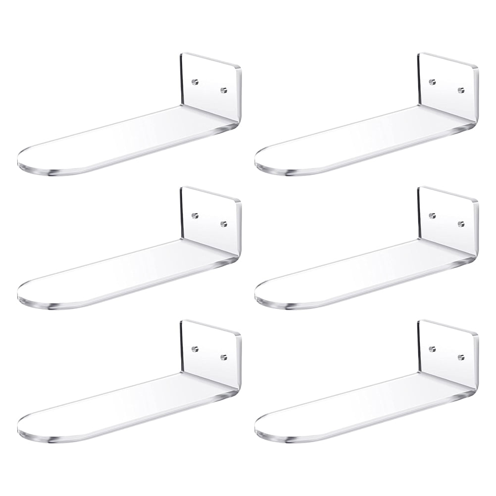 6 Pack Floating Shoe Display Shelf,Clear Acrylic Floating Shelves ,Wall ...