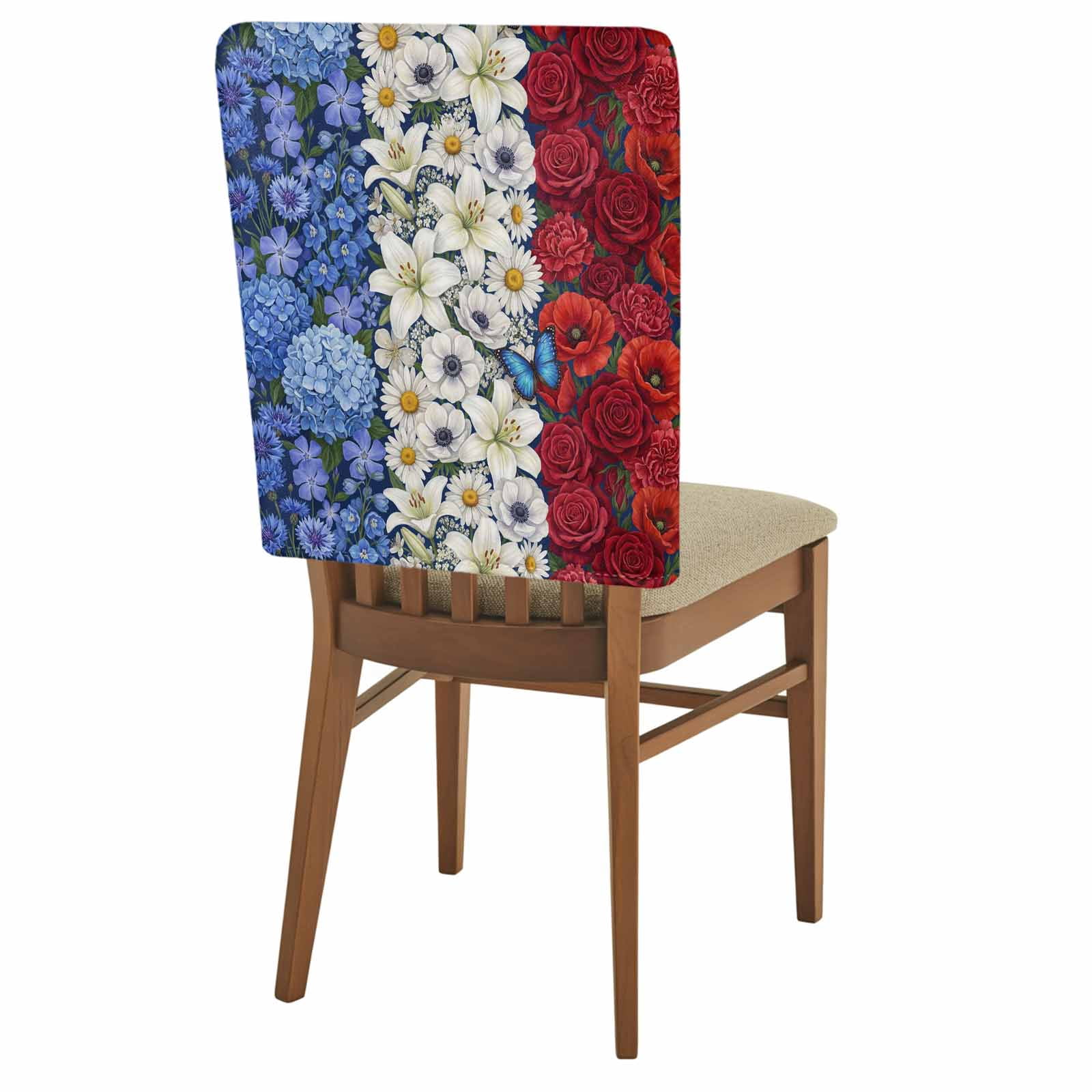 6 Pack Floral Chair Back Covers Watercolor Blue White Red Flowers ...