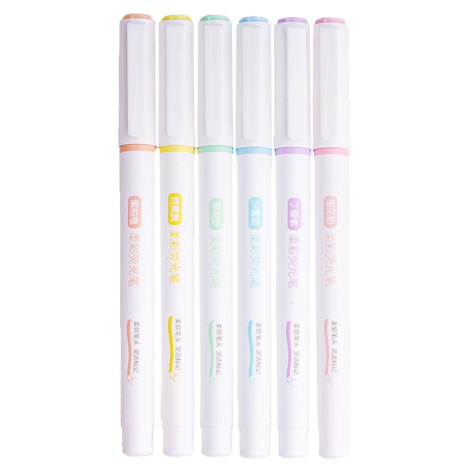 6 Pack Fluorescent Pen Set, Macaron Color Series, Student Creative ...