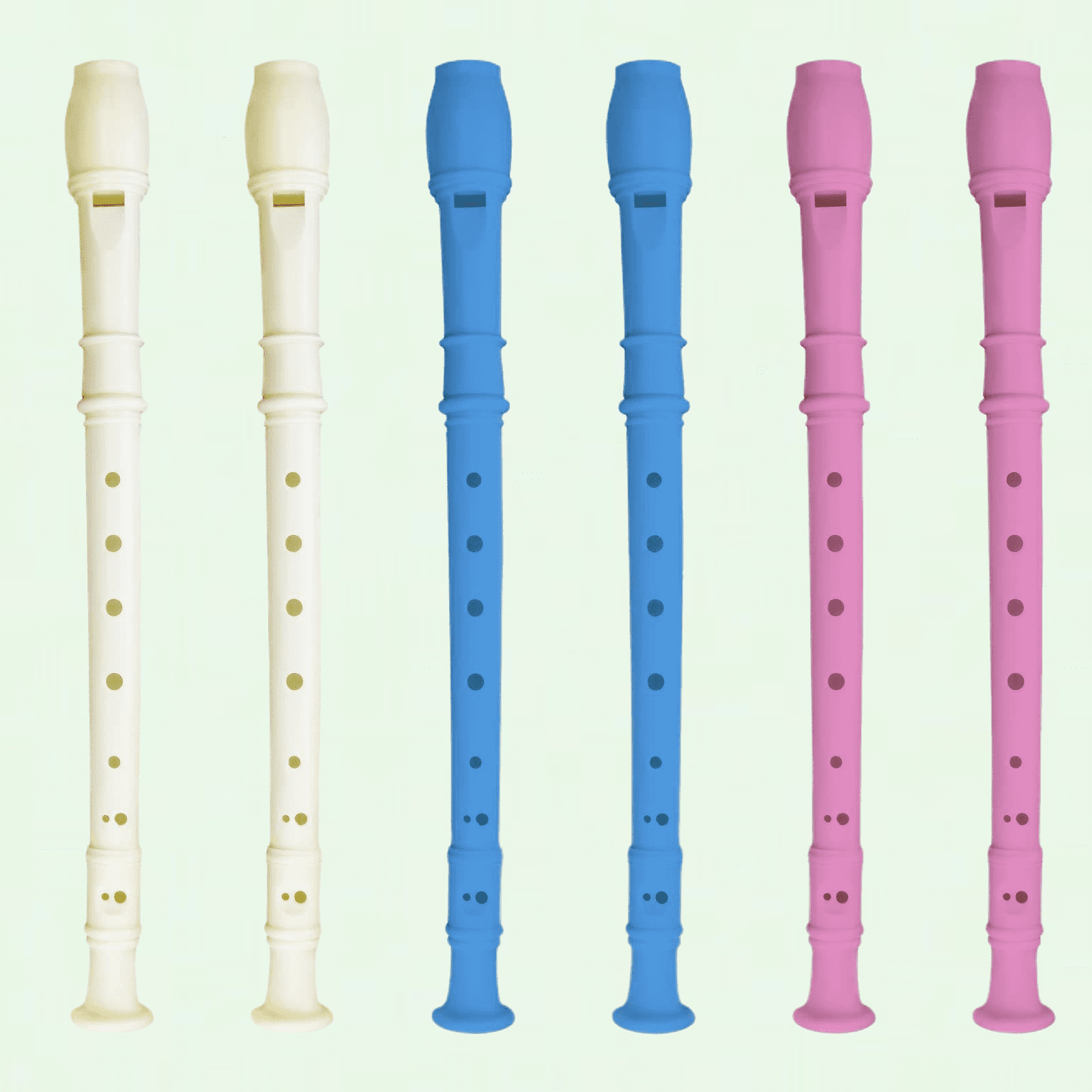 6 Pack Flute Hole Soprano Recorder with Cleaning Rod, ABS Material ...