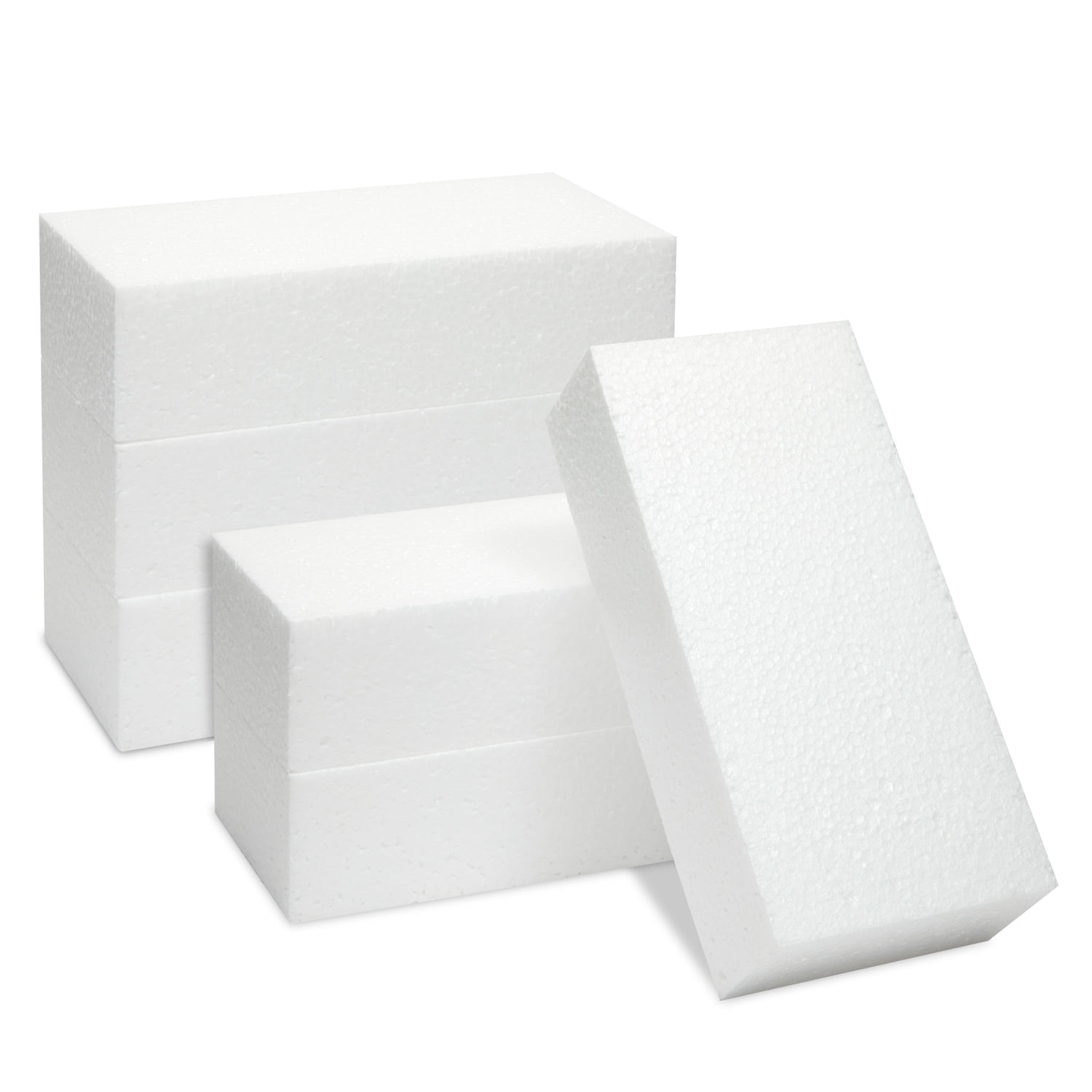 6 Pack Foam Blocks for Crafts - Polystyrene Brick Rectangles for Art ...