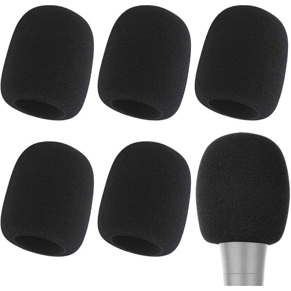6 Pack Foam Microphone Covers, Thick Handheld Mic Windscreen Pop Filter ...