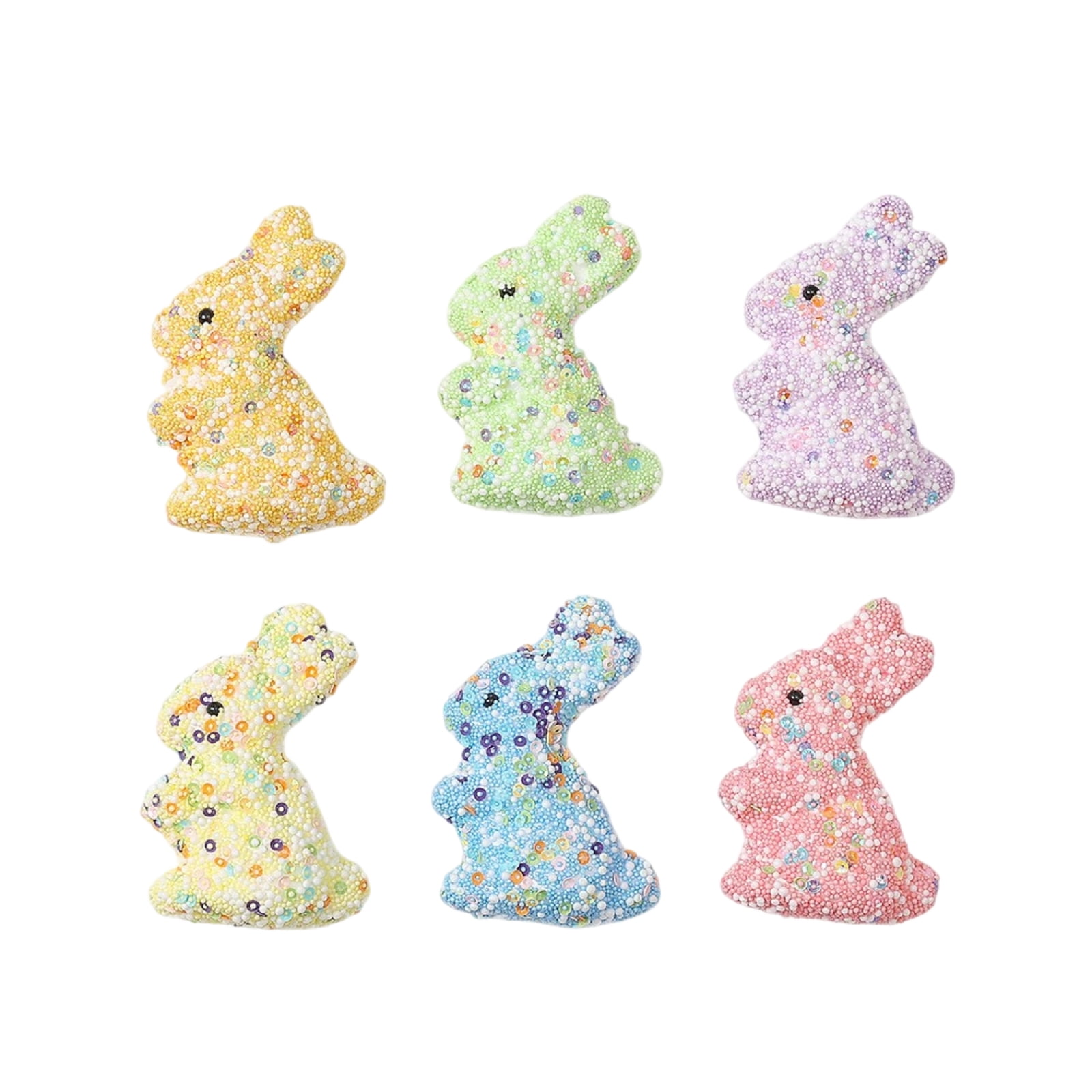 6-Pack Foam Simulation Animal Ornaments for Easter Decor, Lightweight ...