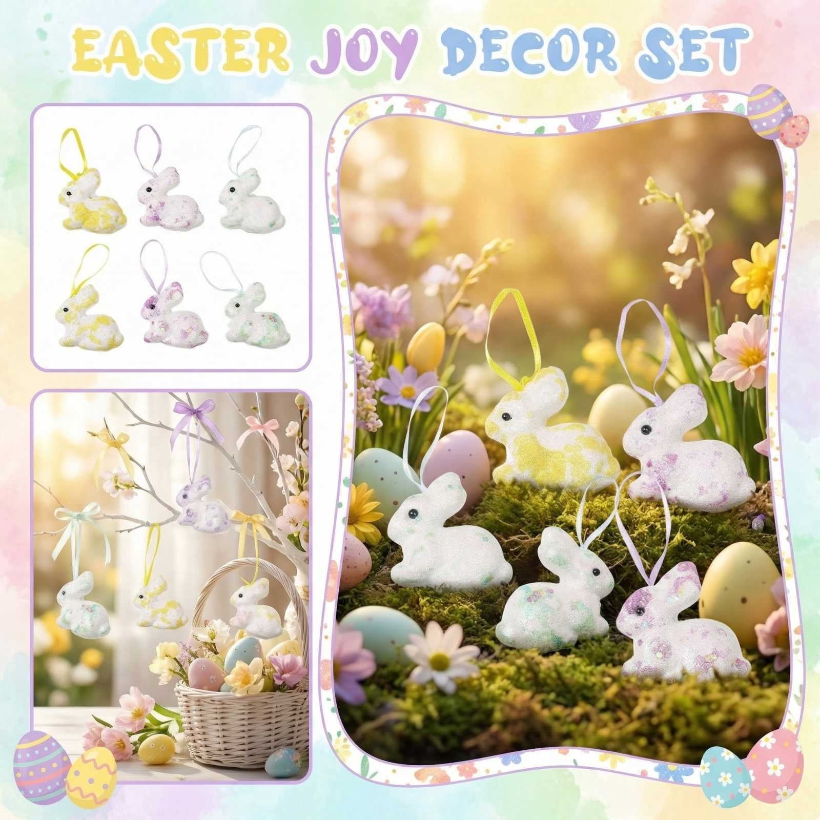 6-Pack Foam Simulation Animals, Easter Decor Set, Lightweight Ornaments ...