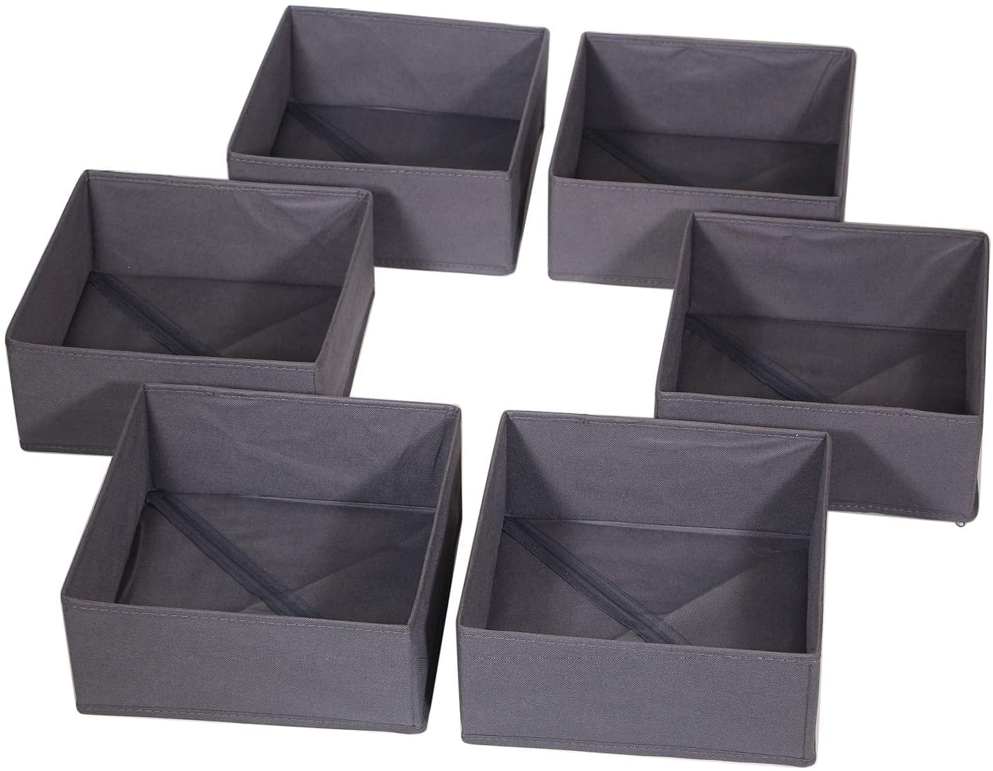 6 Pack Foldable Cloth Storage Box Closet Dresser Drawer Organizer ...