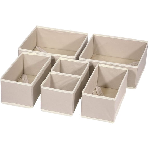 6 Pack Foldable Cloth Storage Box Closet Dresser Drawer Organizer ...
