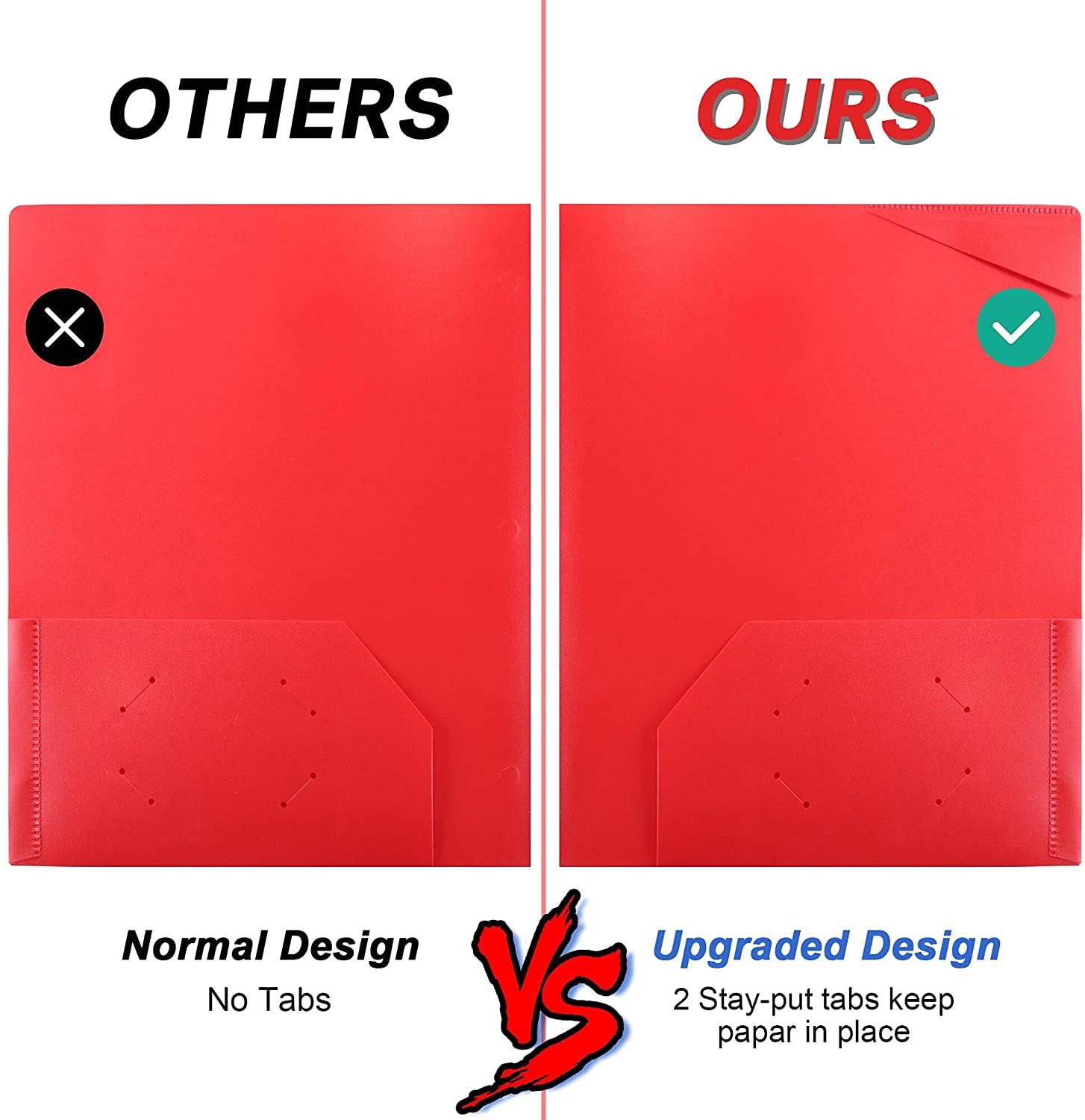 6 Pack Folders with Pockets, Heavy Duty Plastic File Folders, 2 Pockets ...