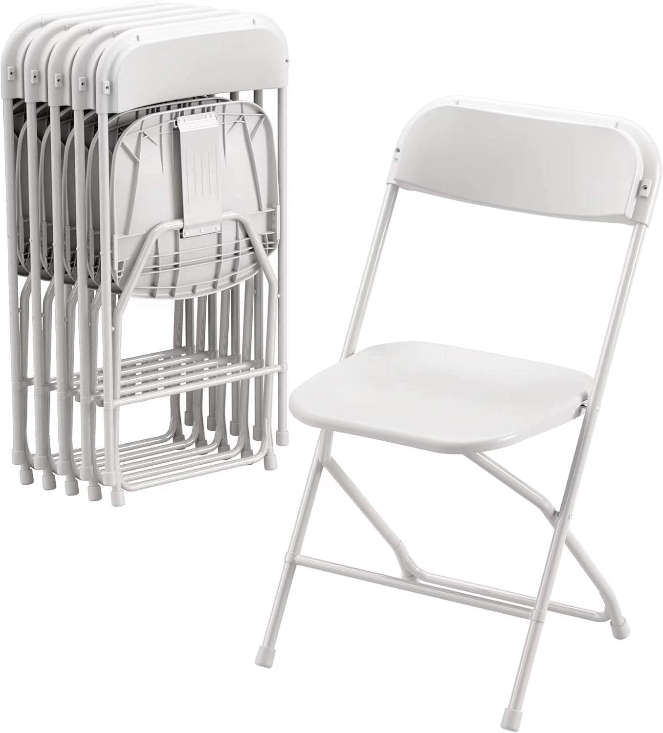 6-Pack Folding Chair, 300 lb Capacity, Portable Steel Frame Chair for ...