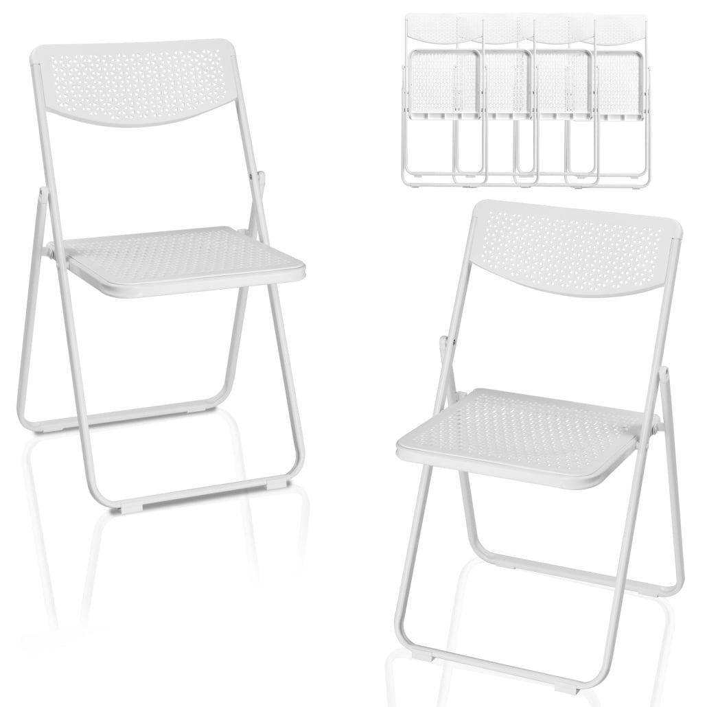 6 Pack Folding Chair, White Plastic Folding Chairs Outdoor Indoor ...