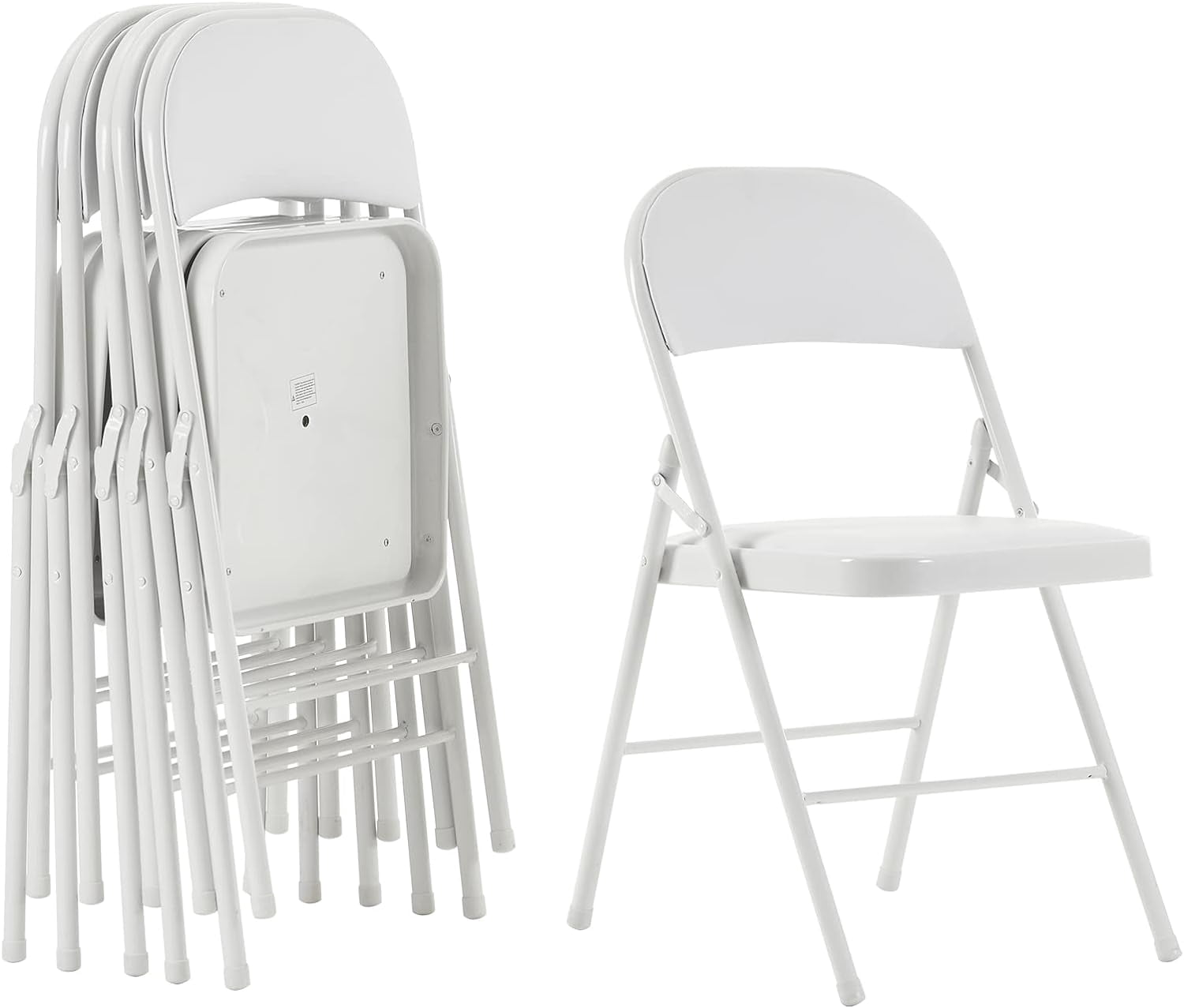 6 Pack Folding Chairs with Padded Seats and Back, Plastic Foldable ...
