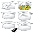 6 Pack Food Pans With Lids 1/2 Size 6'' Deep Commercial Storage ...