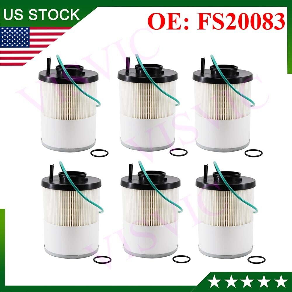 6 Pack For Freightliner Cascadia Fuel Water Separator Filter FS20083 ...