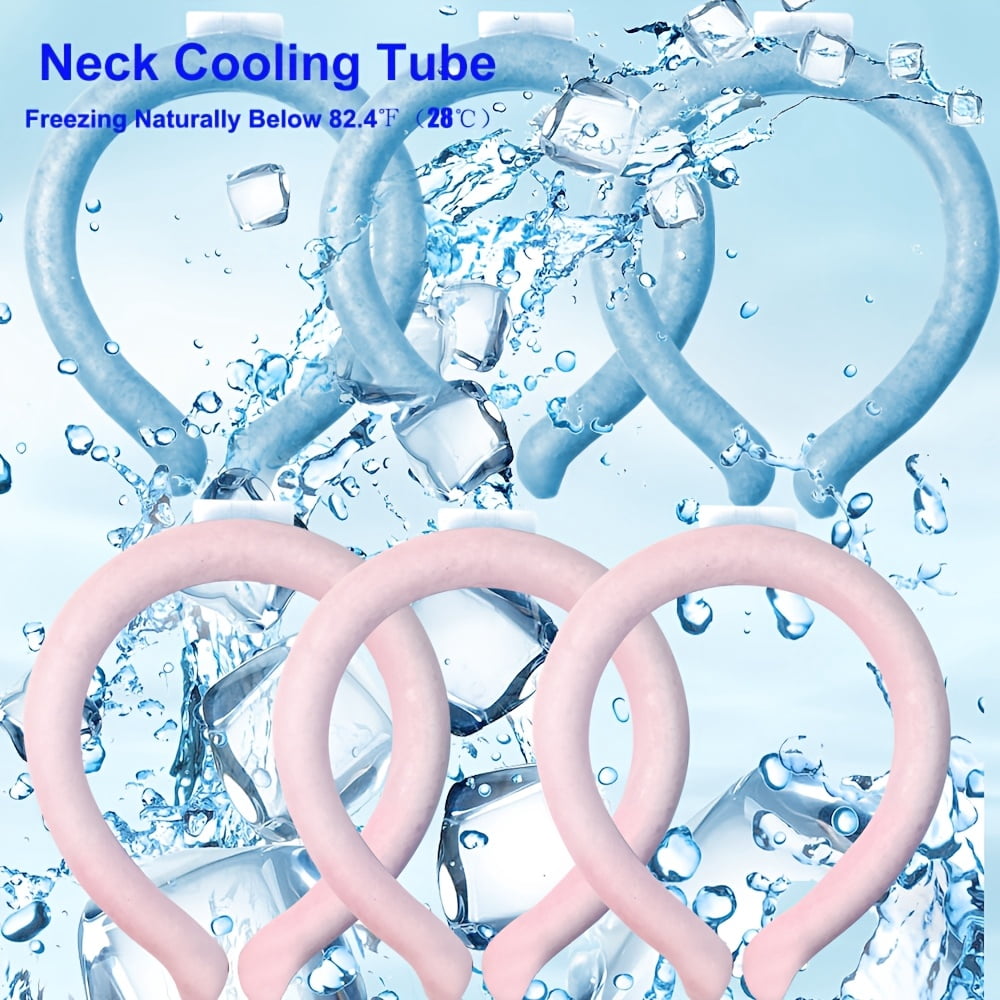 6 Pack Freezable Neck Cooling Tubes, Natural Freeze Below 28°C Portable ...