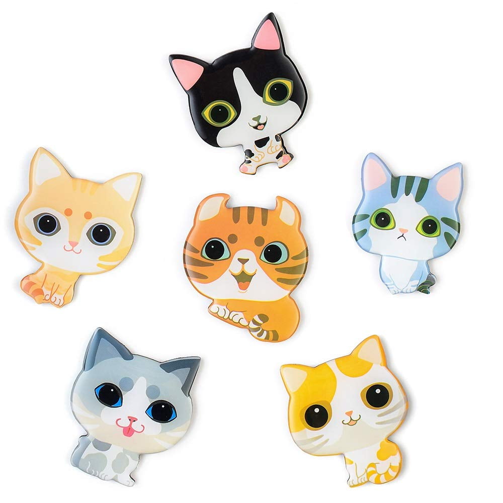 6-Pack Fridge Magnets for Kids Adults Refrigerator Magnets Cute Cats ...