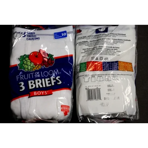 6 Pack Fruit Of The Loom Boy'S Cotton Ribbed Brief Underwear Sz 10 ...