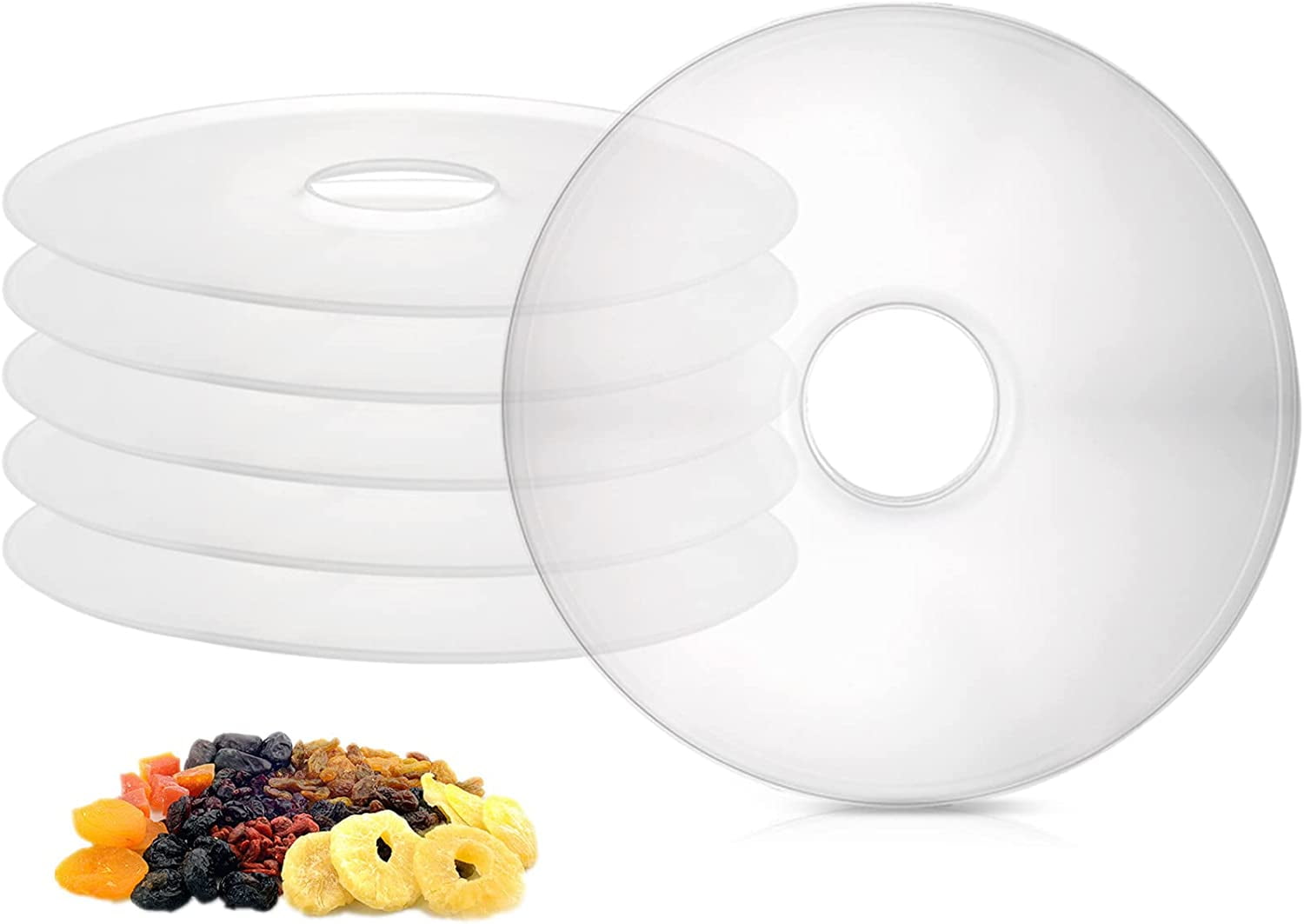 6 Pack Fruit Roll Sheets, Round Plastic Dehydrator Sheets with Edges ...